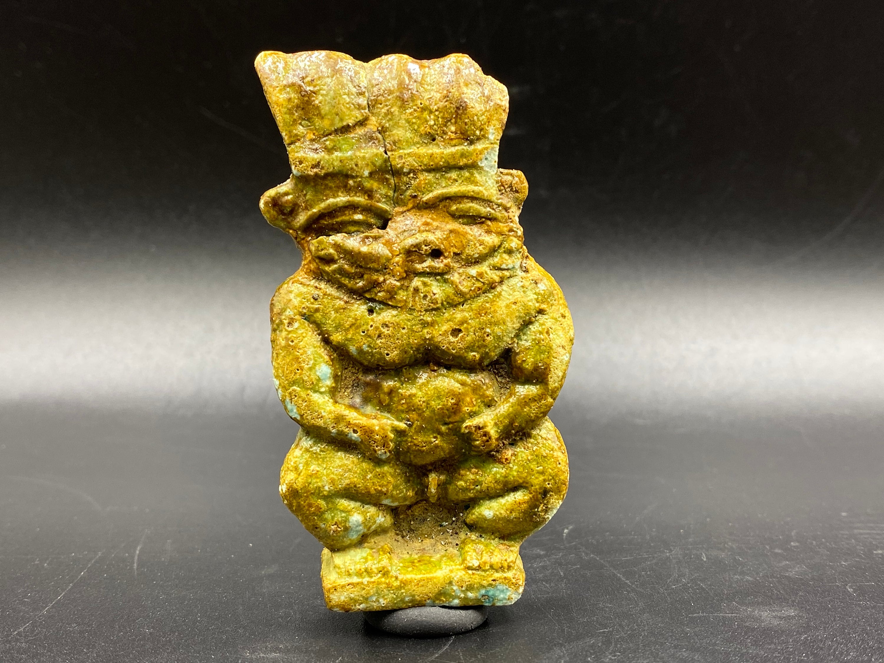 Old Ancient Egyptian Faience Amulet God Bes Figures Statue - Etsy