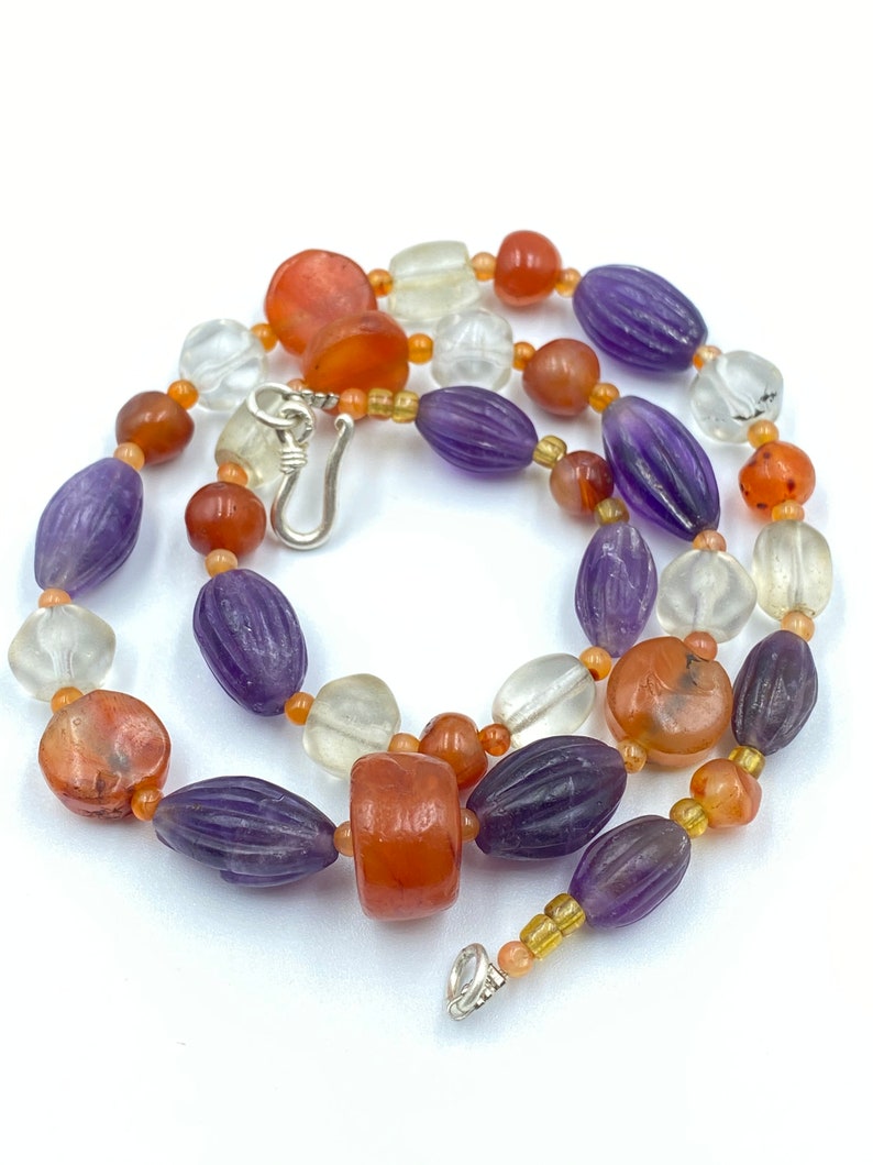 Old Ancient Antique Beads of Crystals and Amethyst From | Etsy