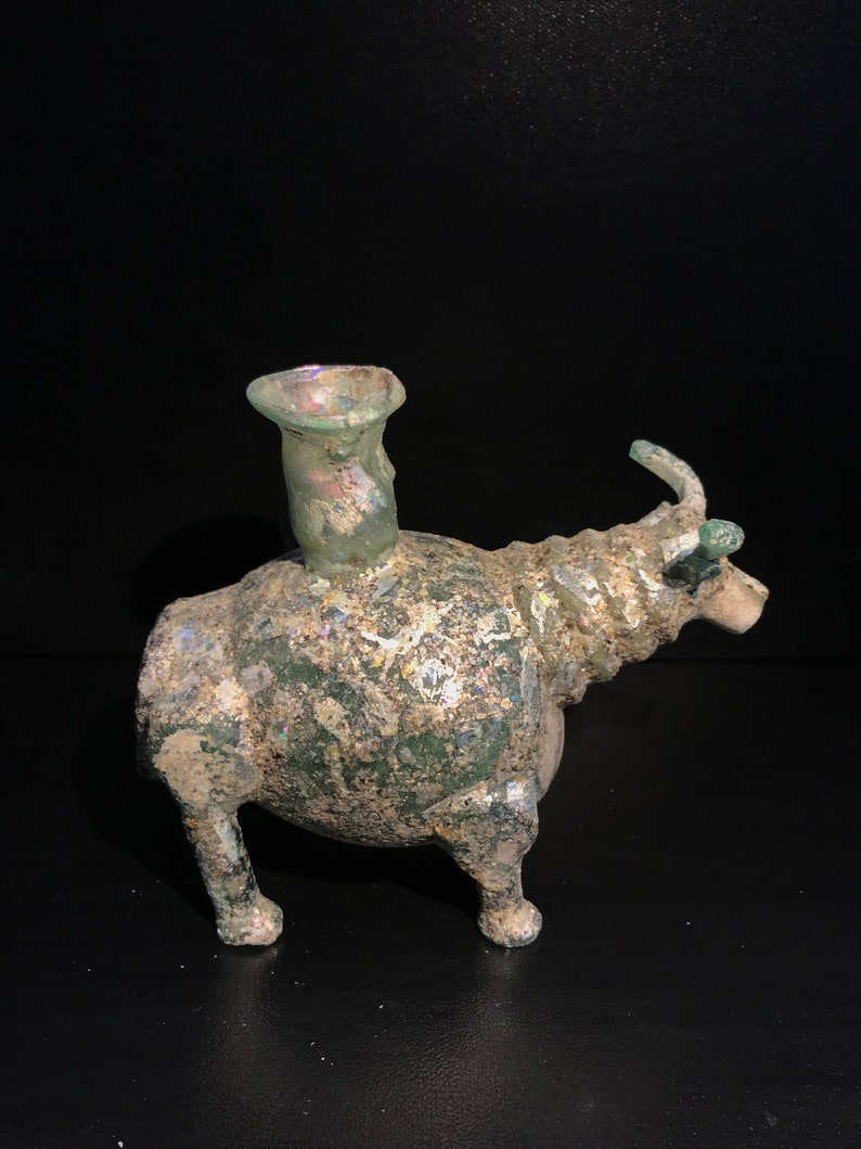 Ancient Roman Glass Perfume Bottle Iridescent Excellent Patina 100-200 ...