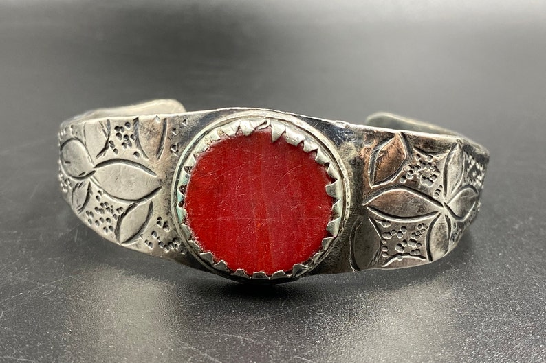 Vintage Antique Old Hand Made Silver Turkmani Bangle Bracelet Jewelry ...