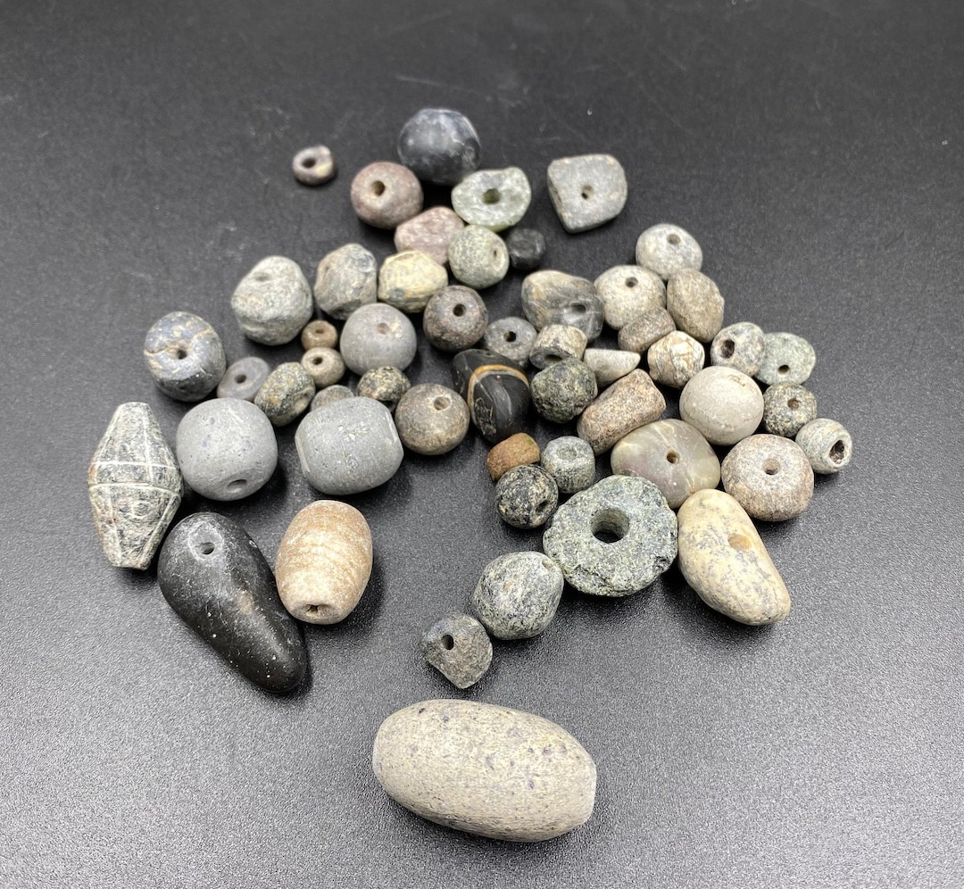 Old Beads Neolithic Stone Age Stone Antiquities Jewelry Necklace Strand ...