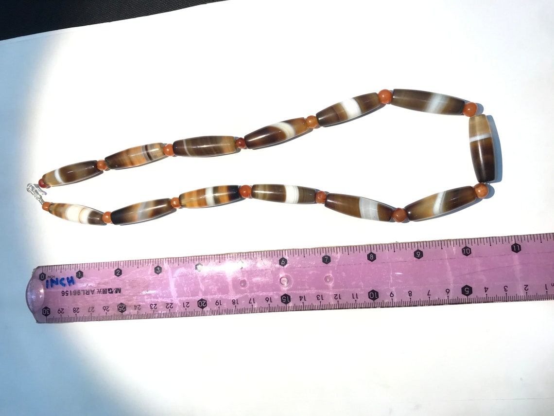 A beautiful Pre Ankor banded agate beads necklace from | Etsy
