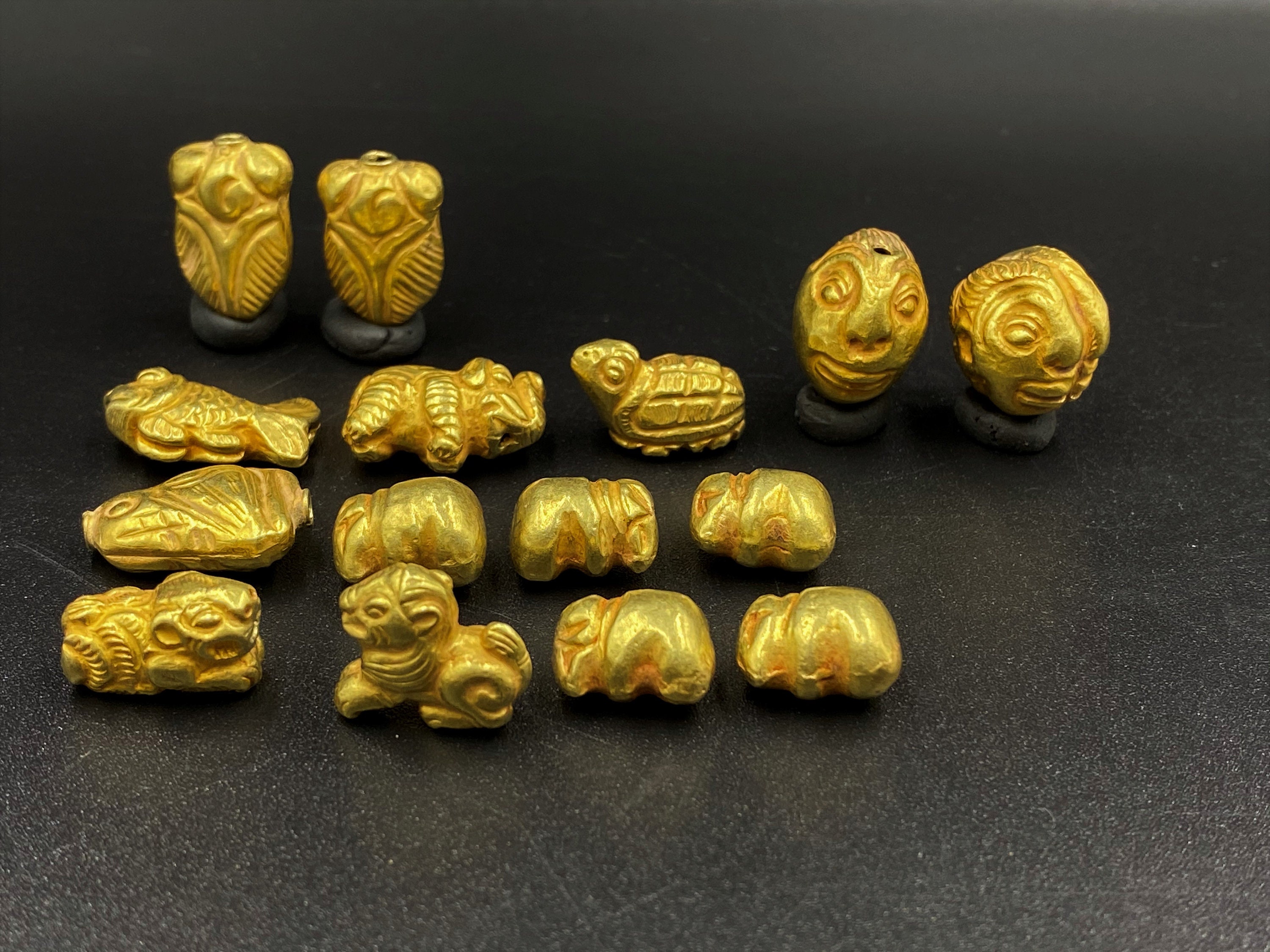 Old Antique Ancient Gold Animals Figures Beads From Pyu Period | Etsy
