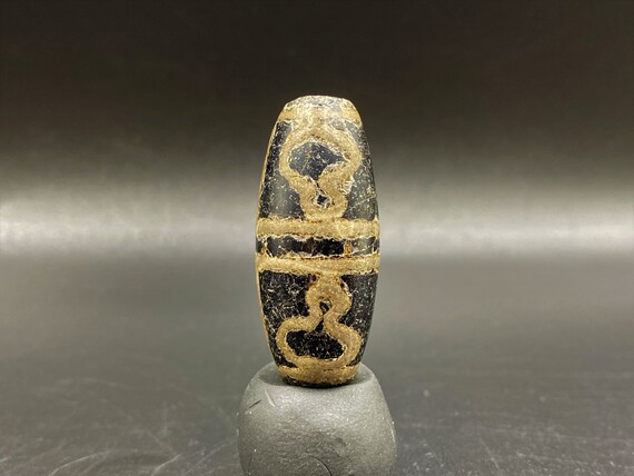 Dzi Old Antique Himalaya Indo Tibet Nepali Etched Aga… - Gem