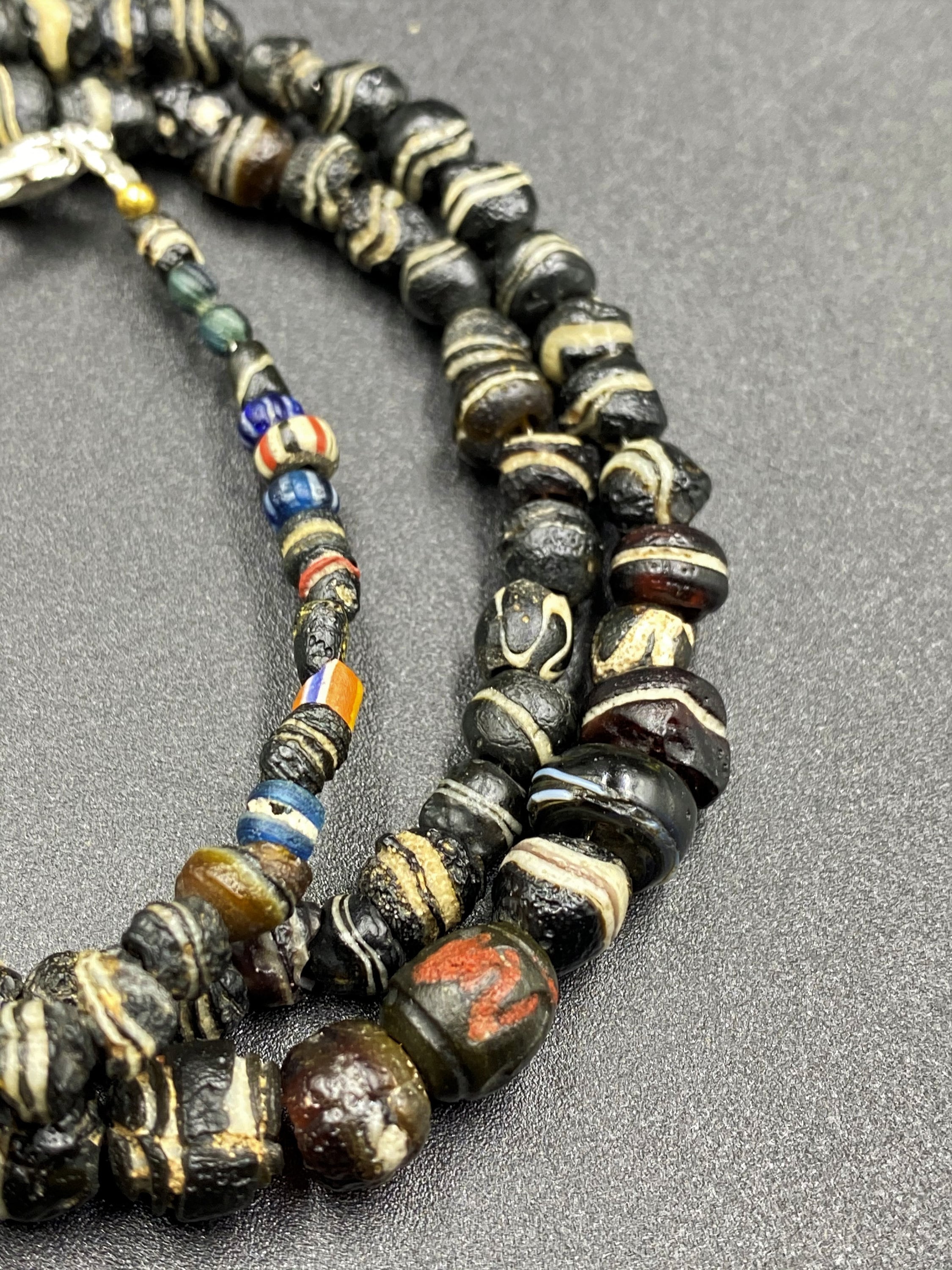 Old Jewelry Trade Cultural Gabri Beads of Glass Necklace From Ancient ...