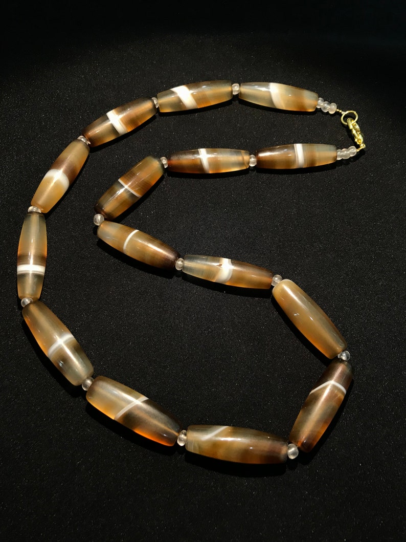 A Beautiful Pre Ankor Banded Agate Beads Necklace From - Etsy