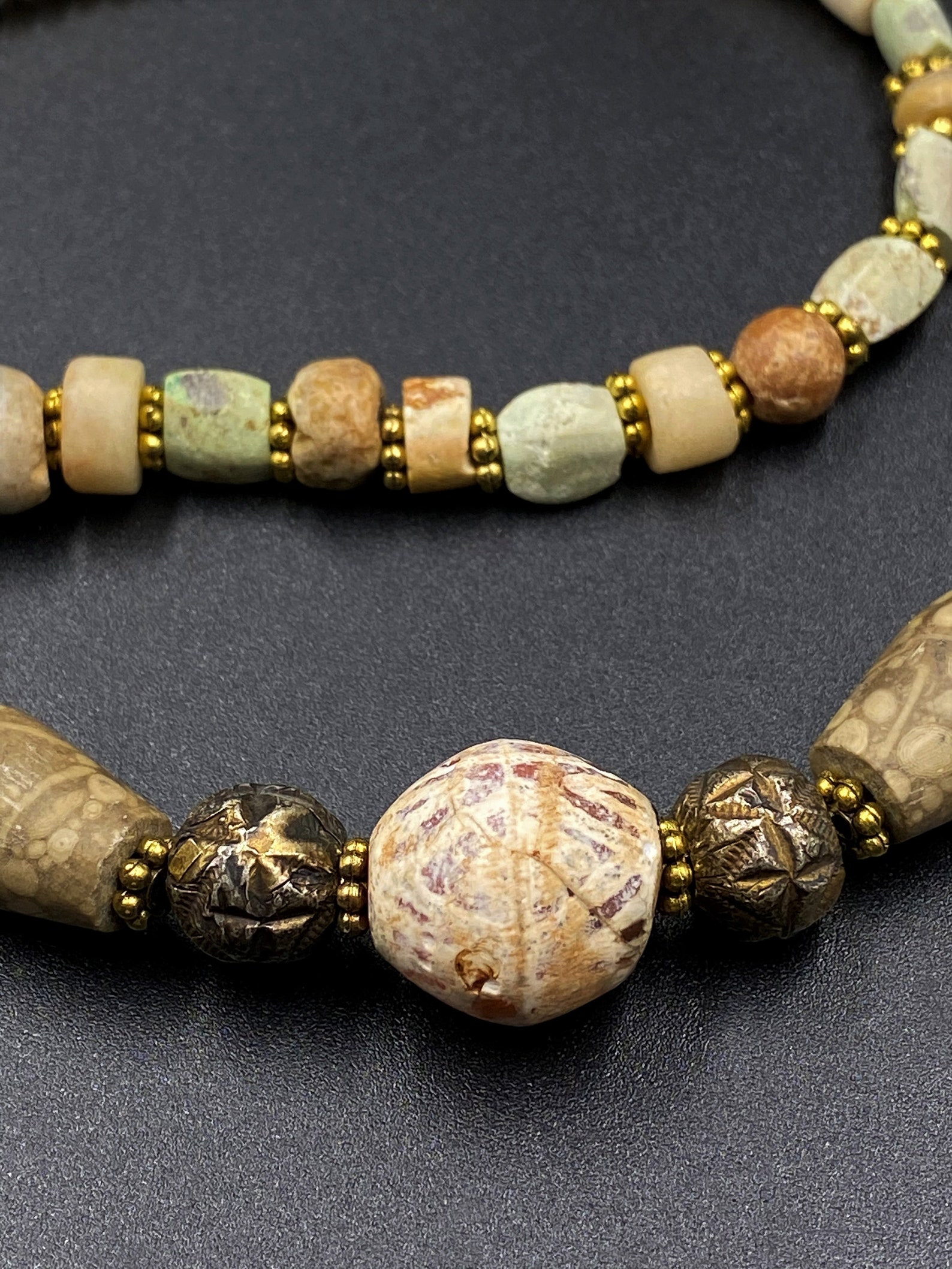 Old Ancient Antique Beads Necklace Mala From Ancient Indo - Etsy