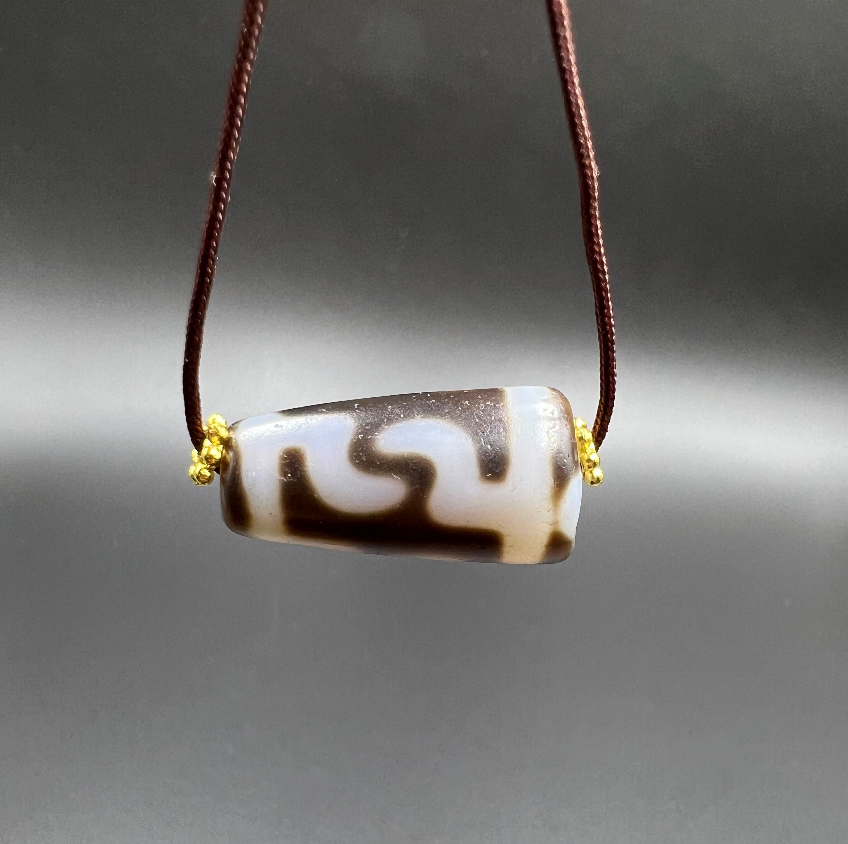 Himalayan Tibetan Nepali Tian Zhu Dzi Agate Stone Prayer Amulet Zee ...