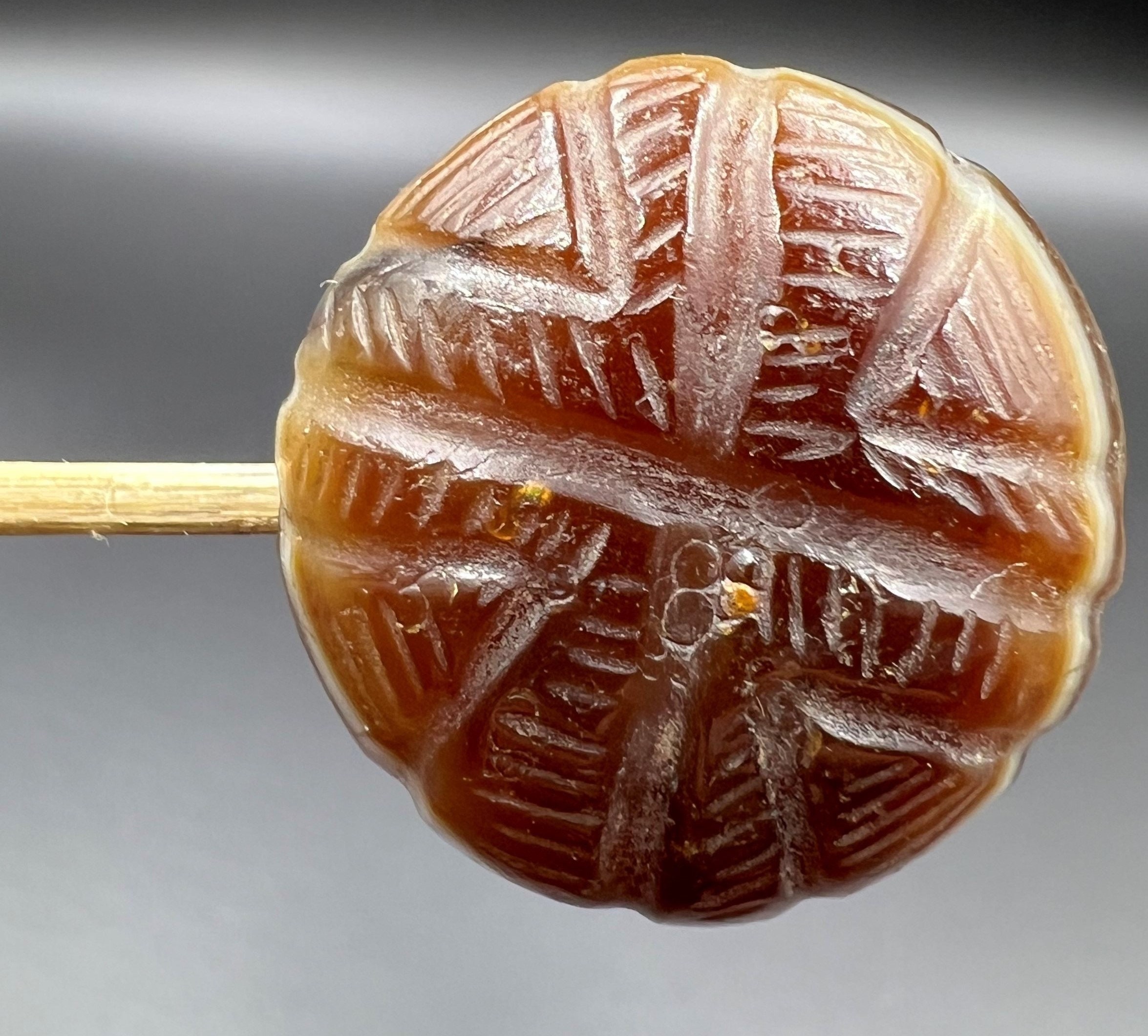 Himalayan Indo Tibet Nepali Magic Eye Luk Mik Engraved Agate Stone Bead ...