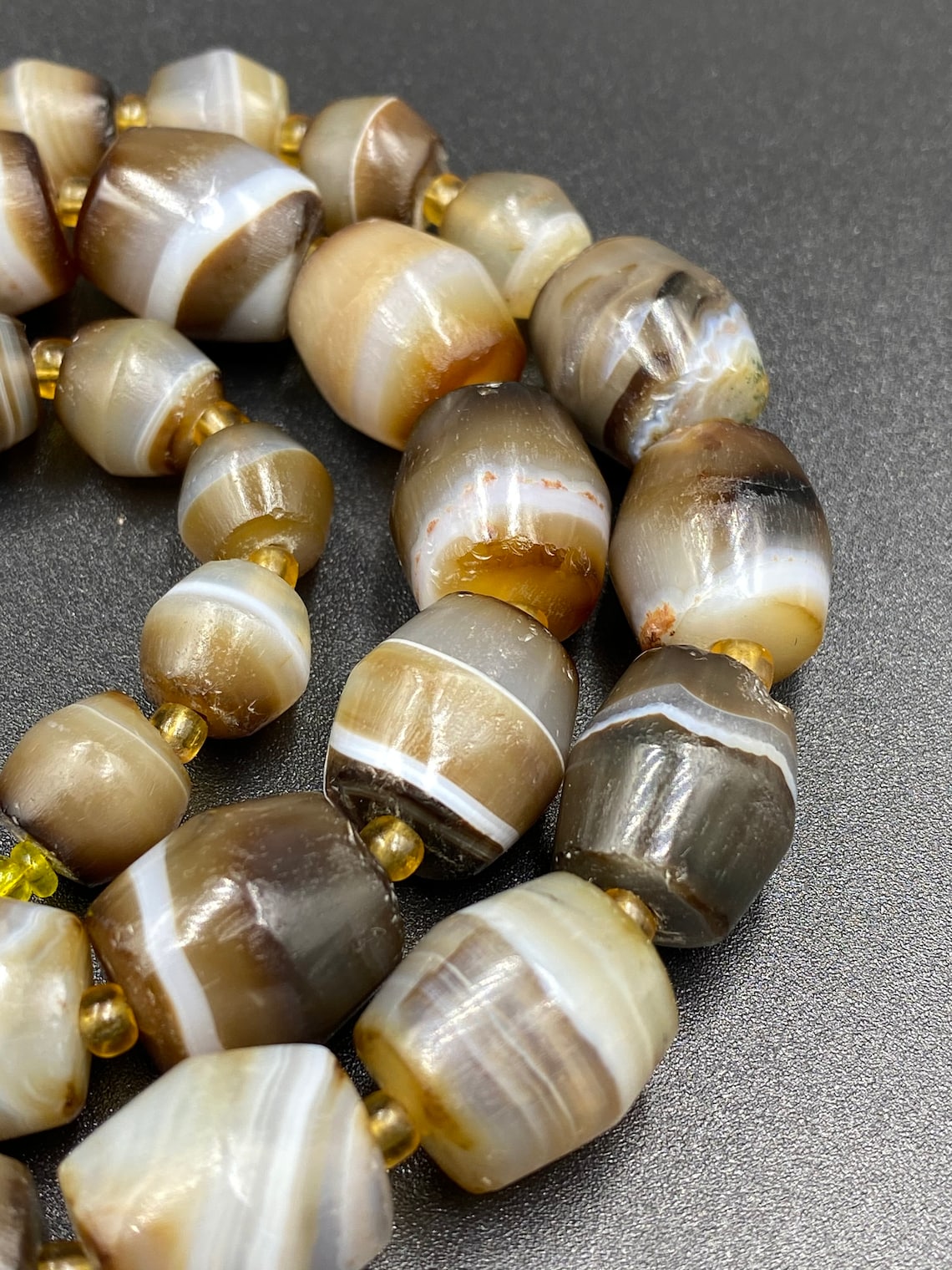 A beautiful ancient banded agate necklace beads | Etsy