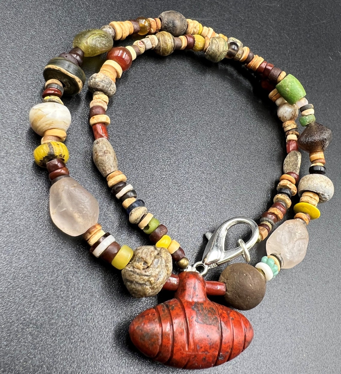 Ancient Jewelry Greek Roman Glass Agate Faience Crystals Old Agate Bead ...
