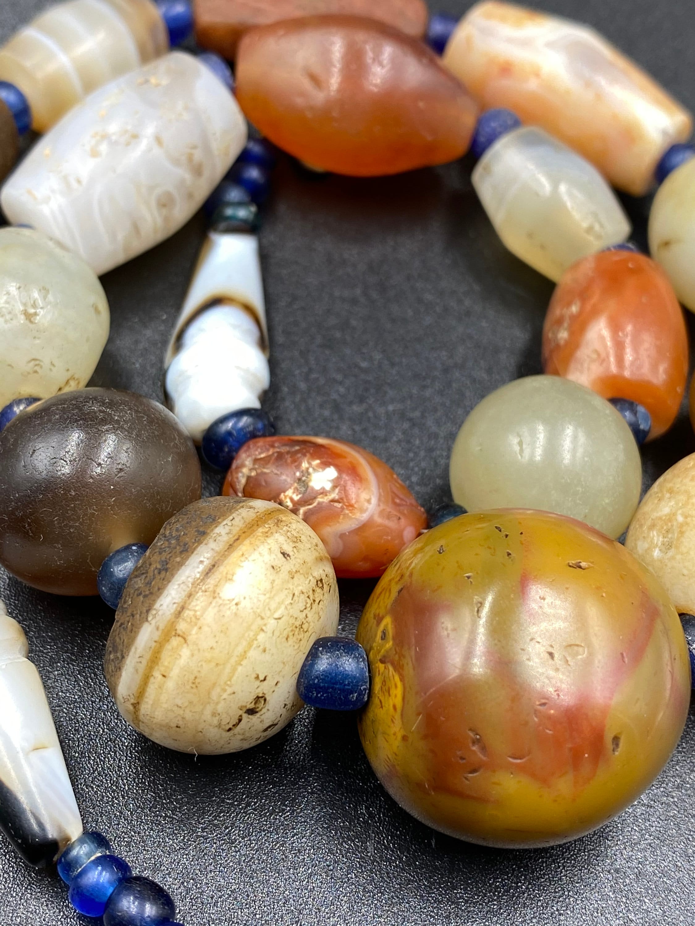 Ancient Indo-tibetan Agate Mala Necklace, Himalayan Prayer Beads - Etsy