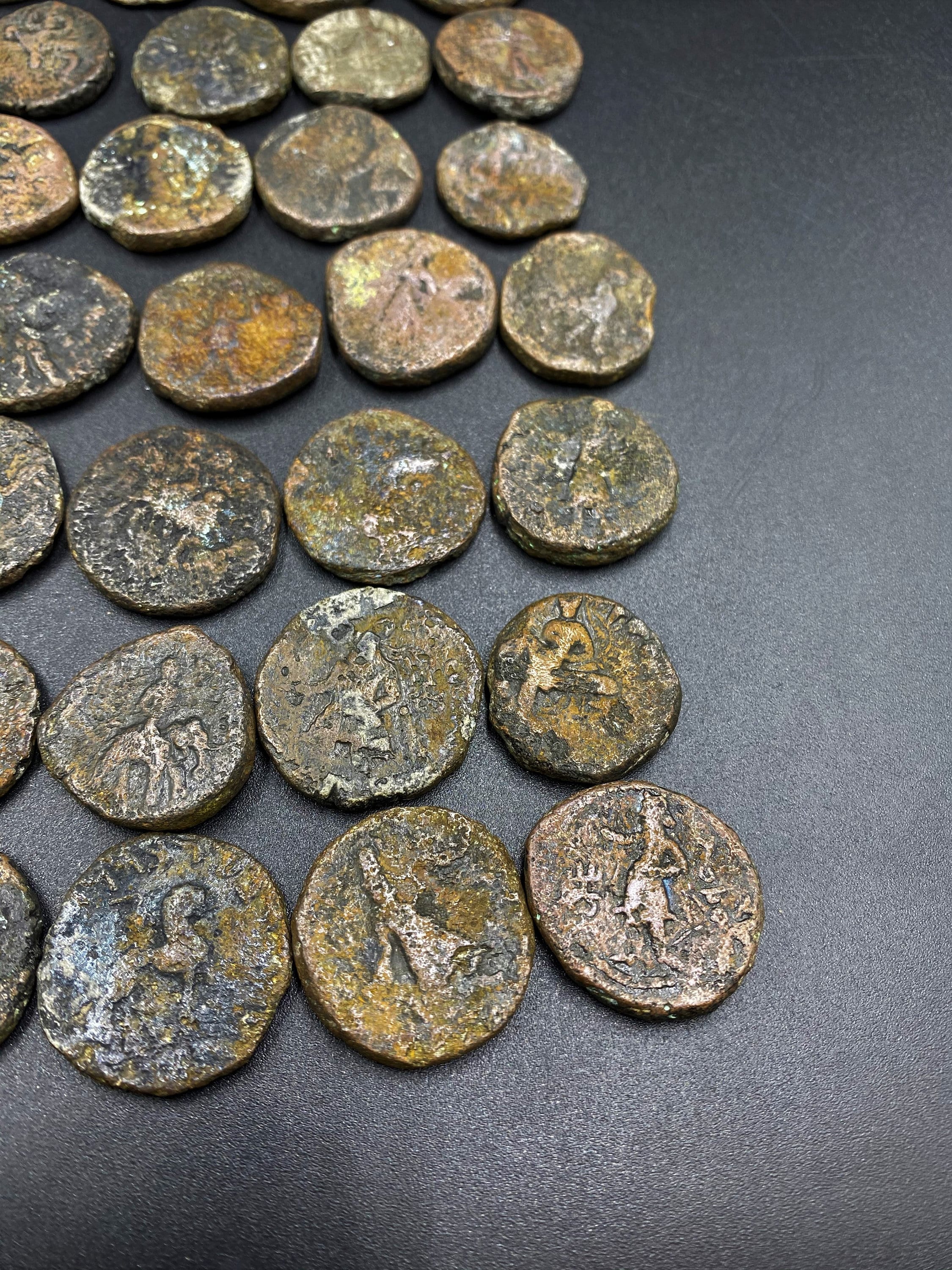 Old Ancient Antique Rare Bronze Indo Greco Greek Kushan Coins Lot Top ...