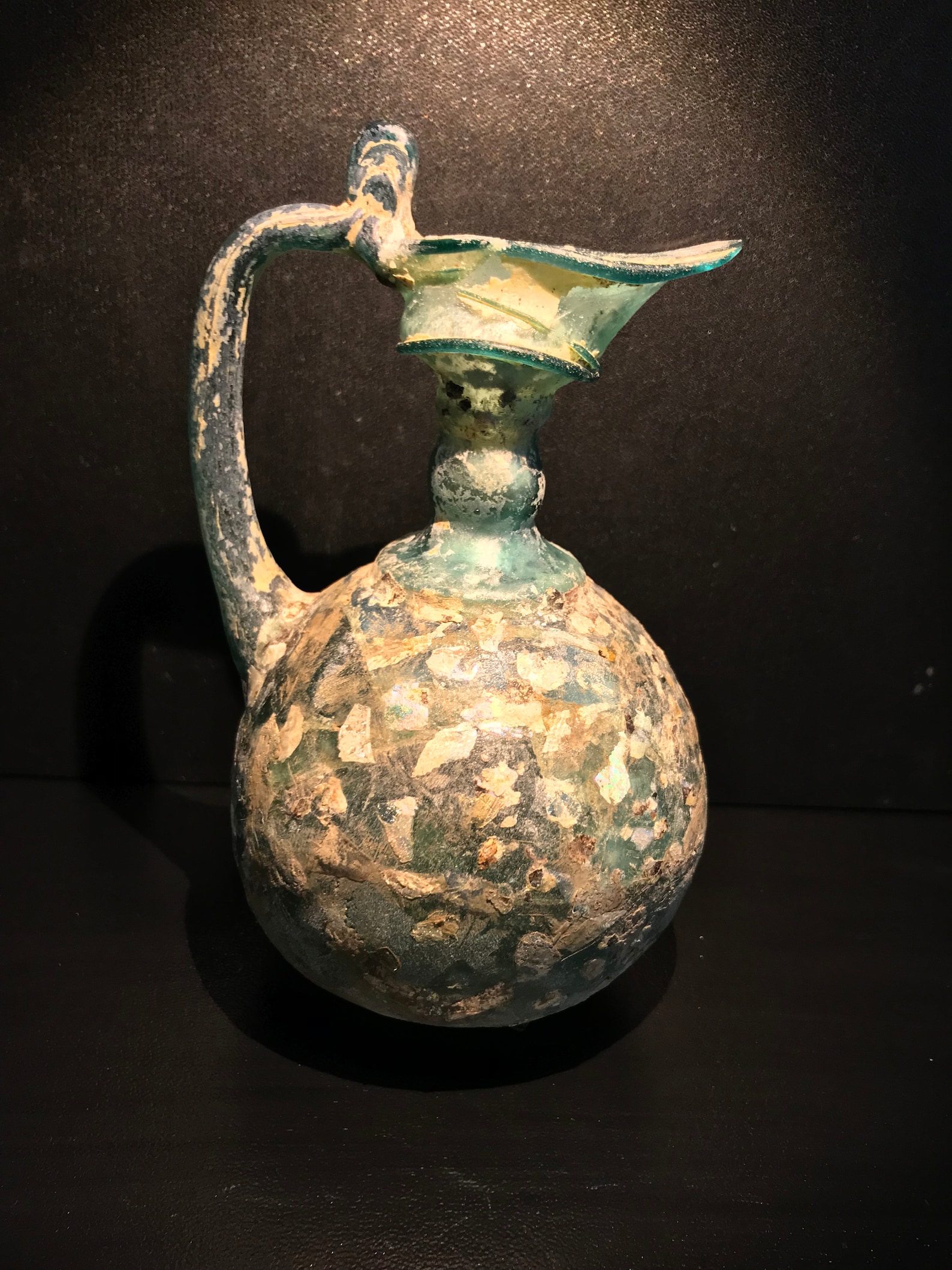 Large Ancient Roman Glass Perfume Bottle Iridescent Excellent Patina ...