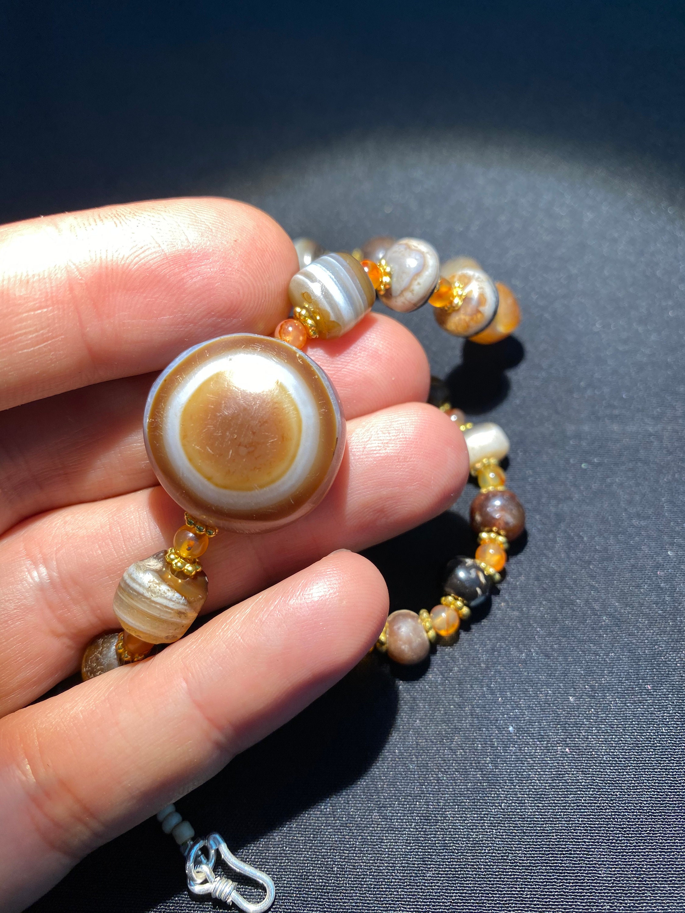 Himalayan Luk Mik and Rami Medicine Beads Mala Old Antique Indo Tibetan ...