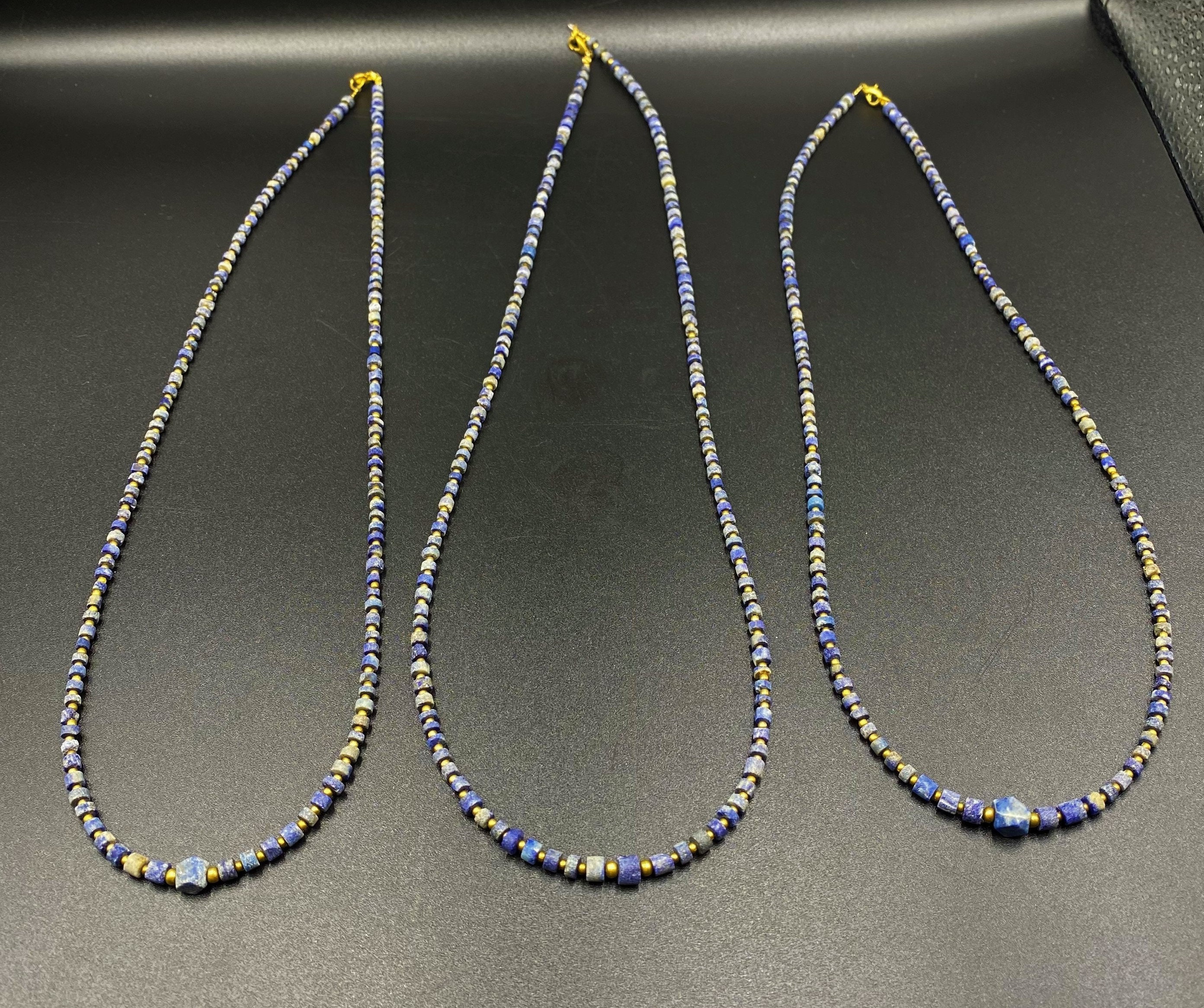 Lot of 3 String of Lapis Lazuli Ancient Beads From Afghanistan - Etsy