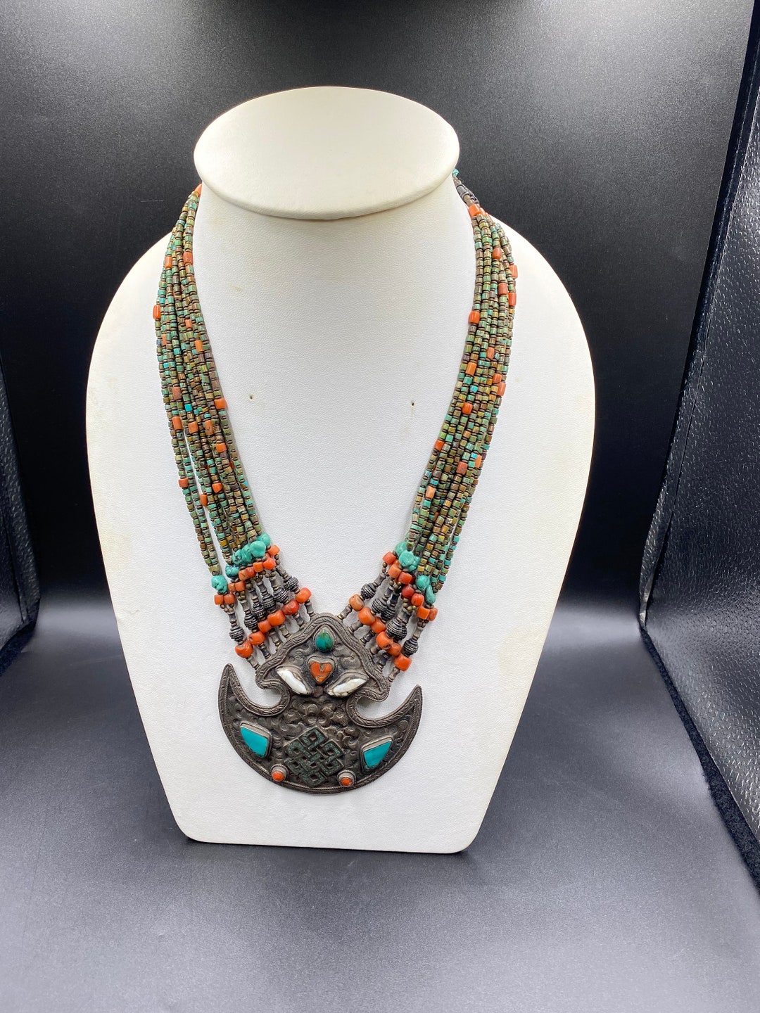 Old Antique Hand Made Nepali Tibetan Vintage Jewelry Silver Turquoise ...