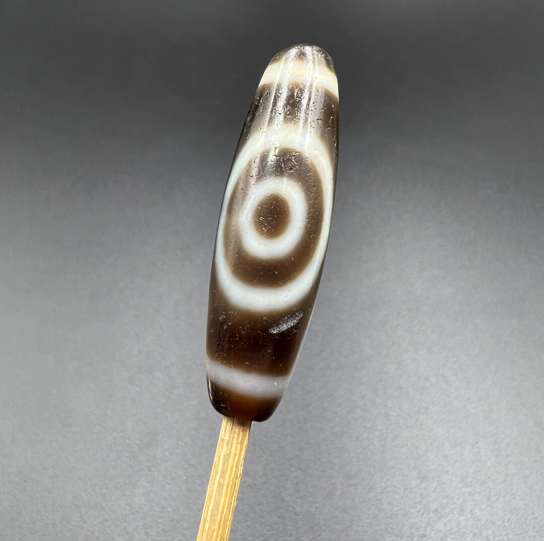 Nepal Tibet Himalayan Zee Rare Design 2 Eyes Dzi Agate Stone Prayer ...