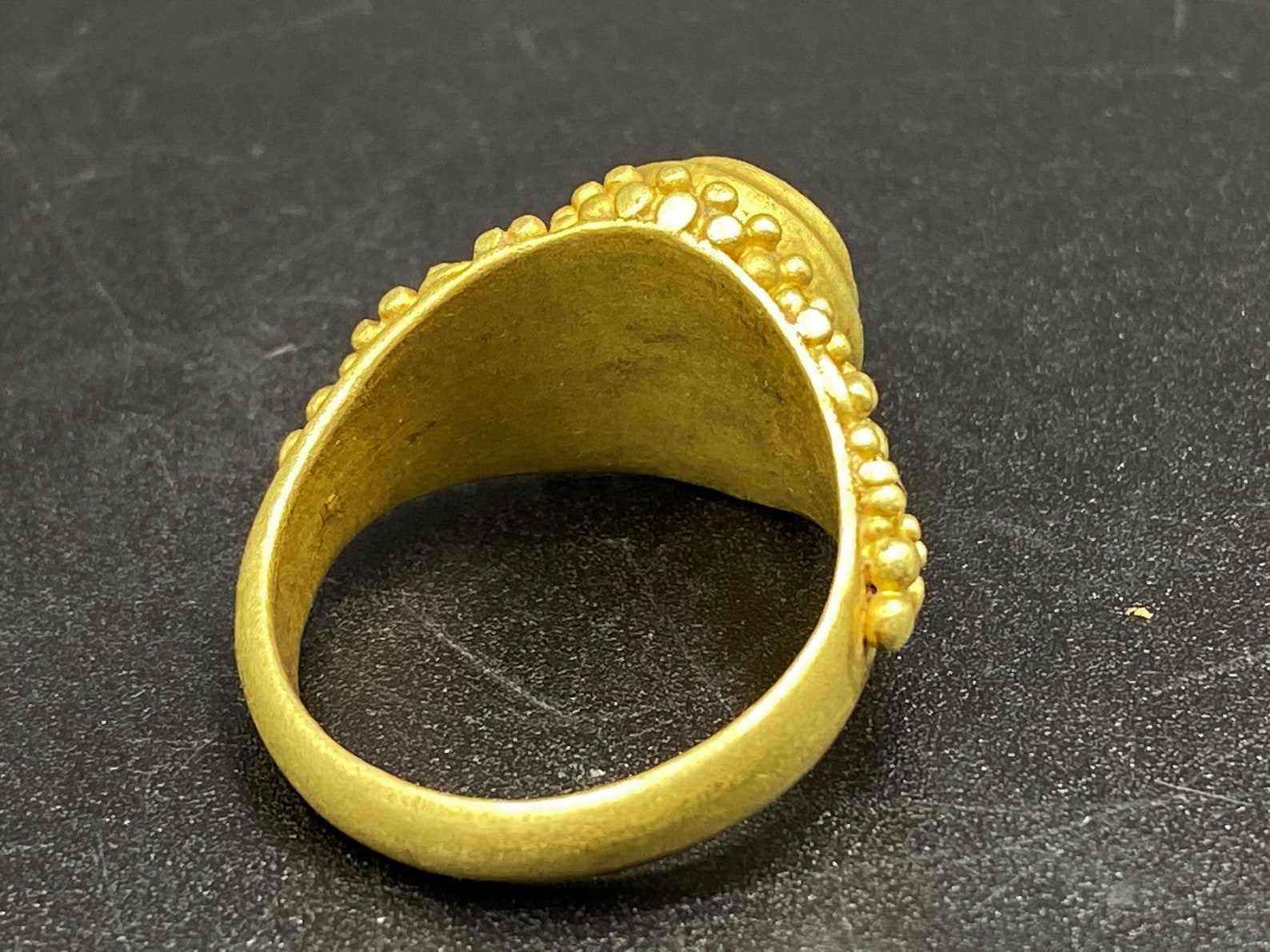 Old Antique Gold Ring With Garnet Stamp Intaglio From Ancient - Etsy