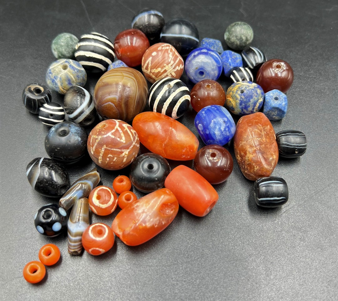 Himalaya Dzi Zee Nepali Tibet Culture Carnelian Lapis Agate Stone ...