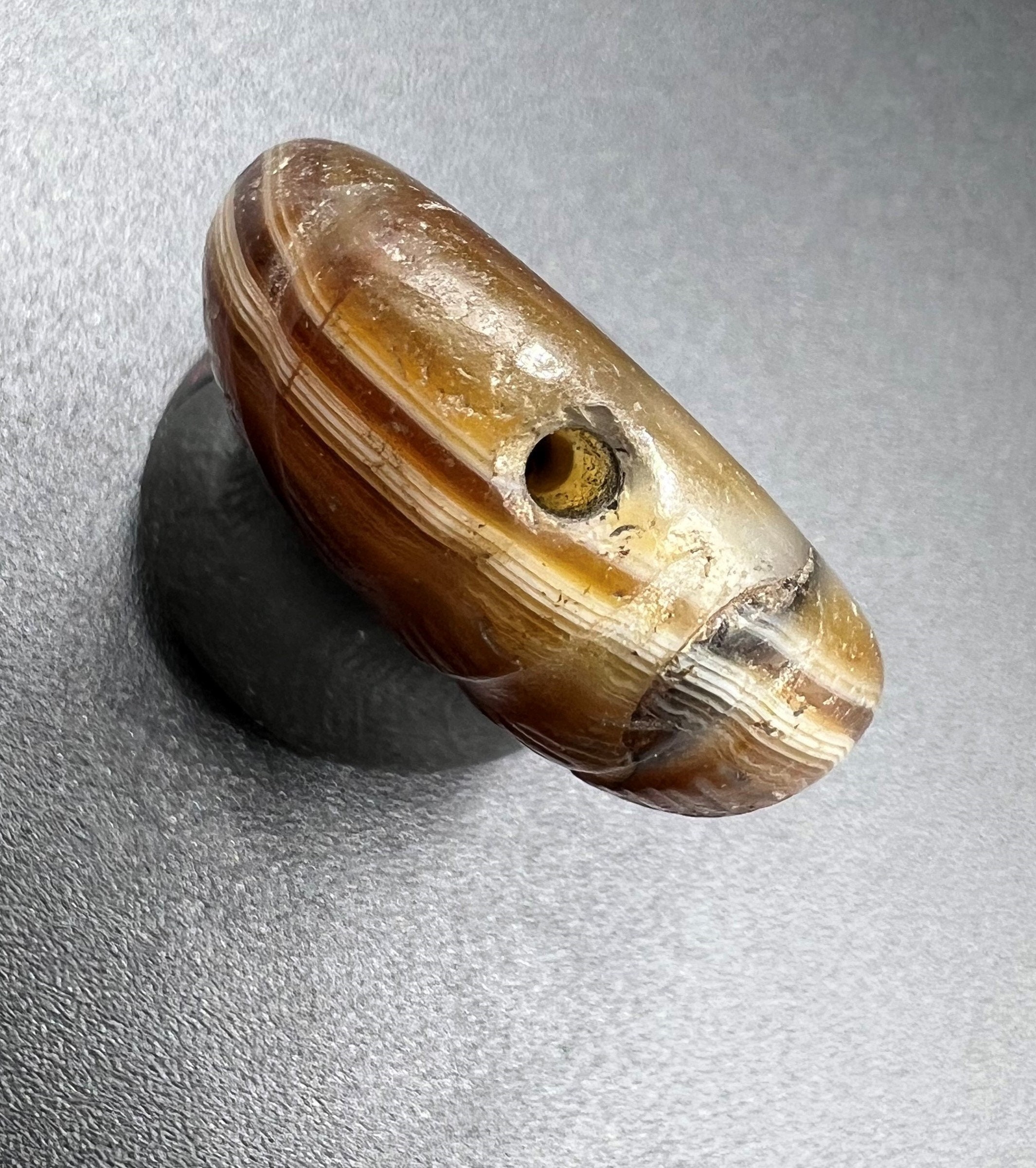 Himalayan Indo Tibet Nepali Magic Eye Luk Mik Engraved Agate Stone Bead ...