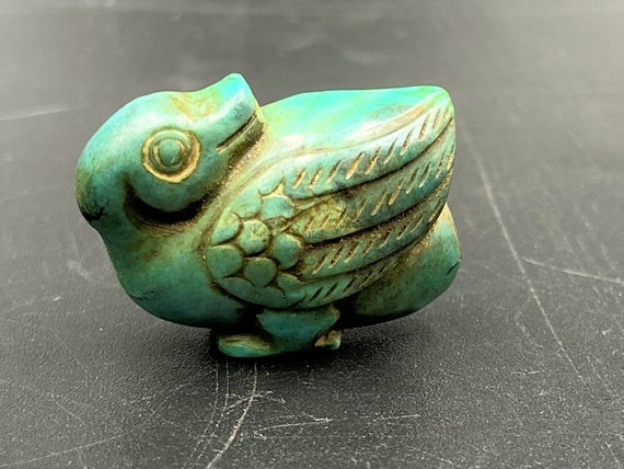 Chines Ming Dynasty Carved Bird Figure Turquoise Jewelry Amulet Bead Pendant Etsy UK