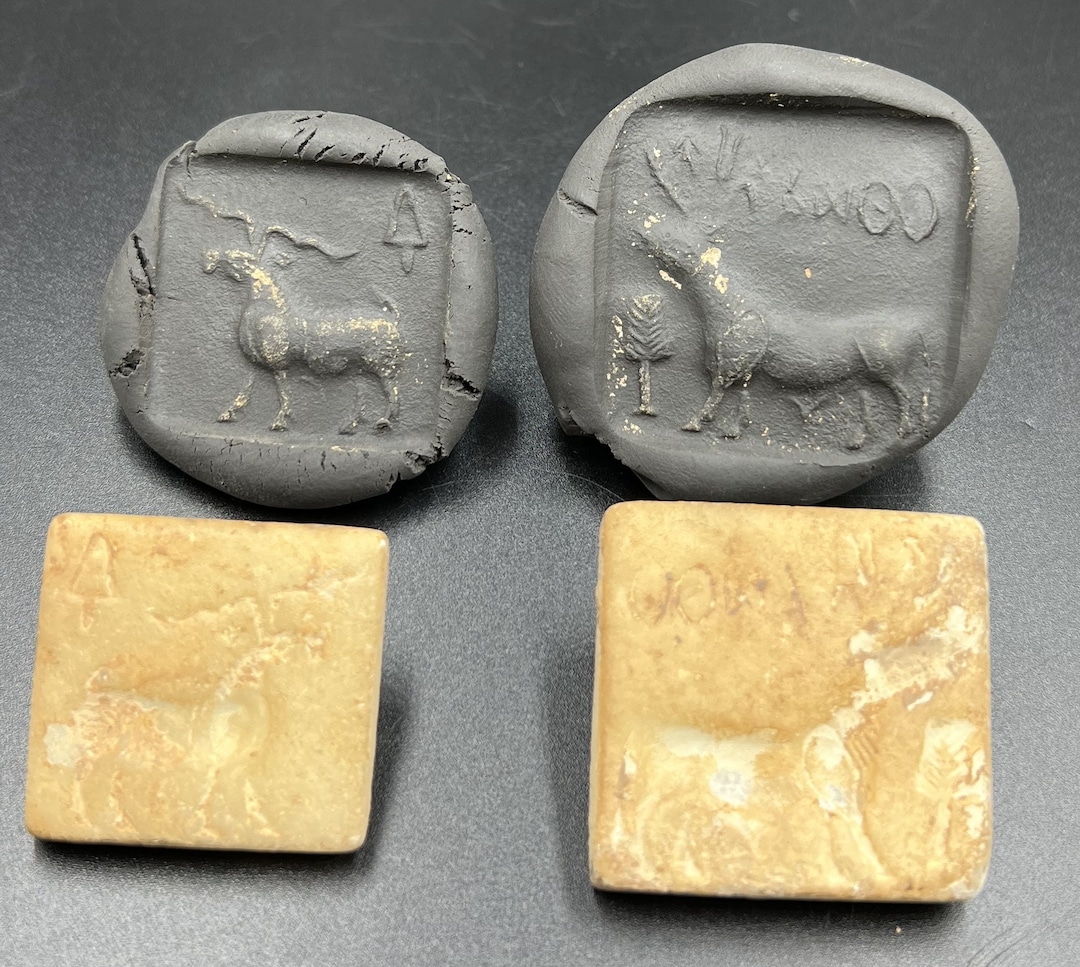 Antique Indus Valley Harappa Mohenjo-daro White Soft Stone Script Stamp ...