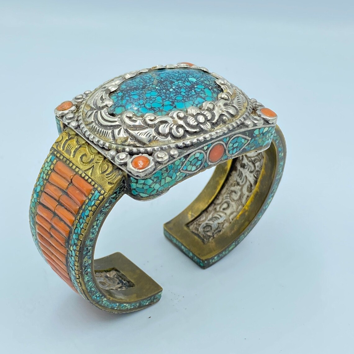 Antique Hand Made Nepali Tibetan Vintage Jewelry Silver Coral Turquoise ...