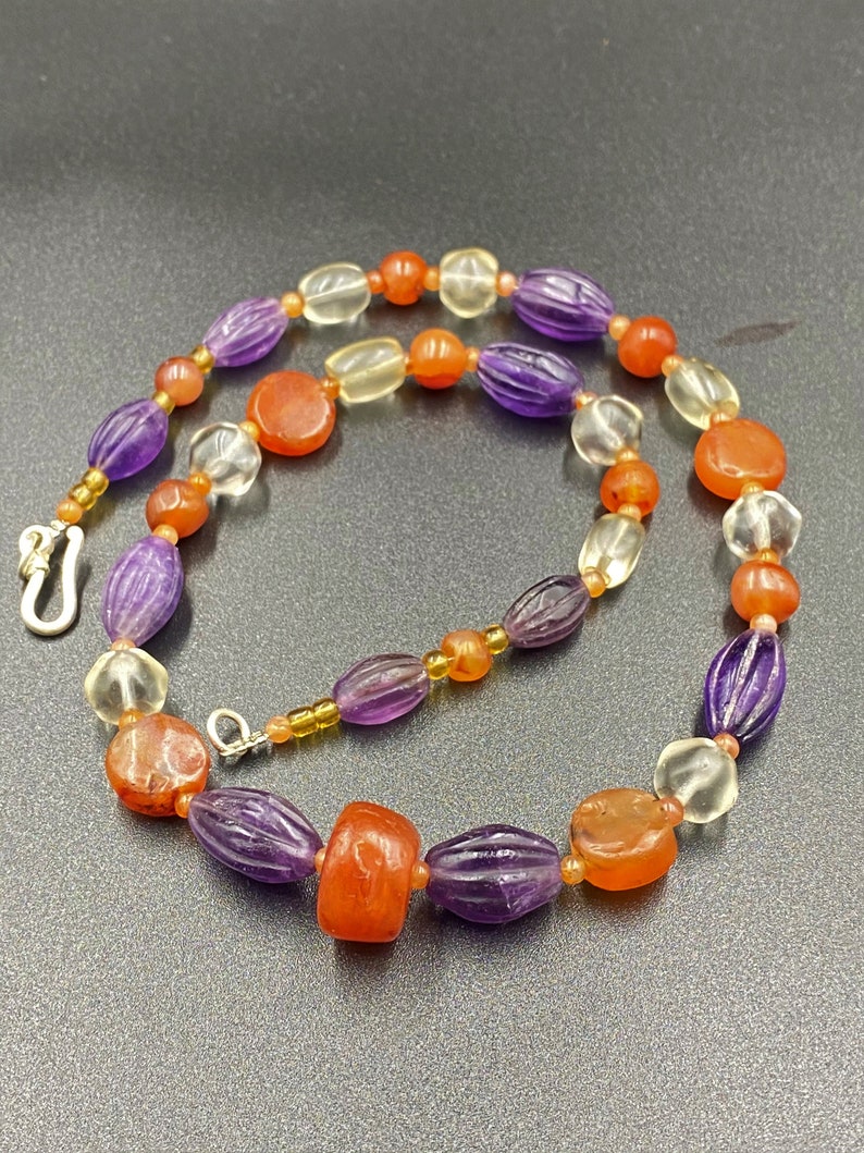 Old Ancient Antique Beads of Crystals and Amethyst From - Etsy