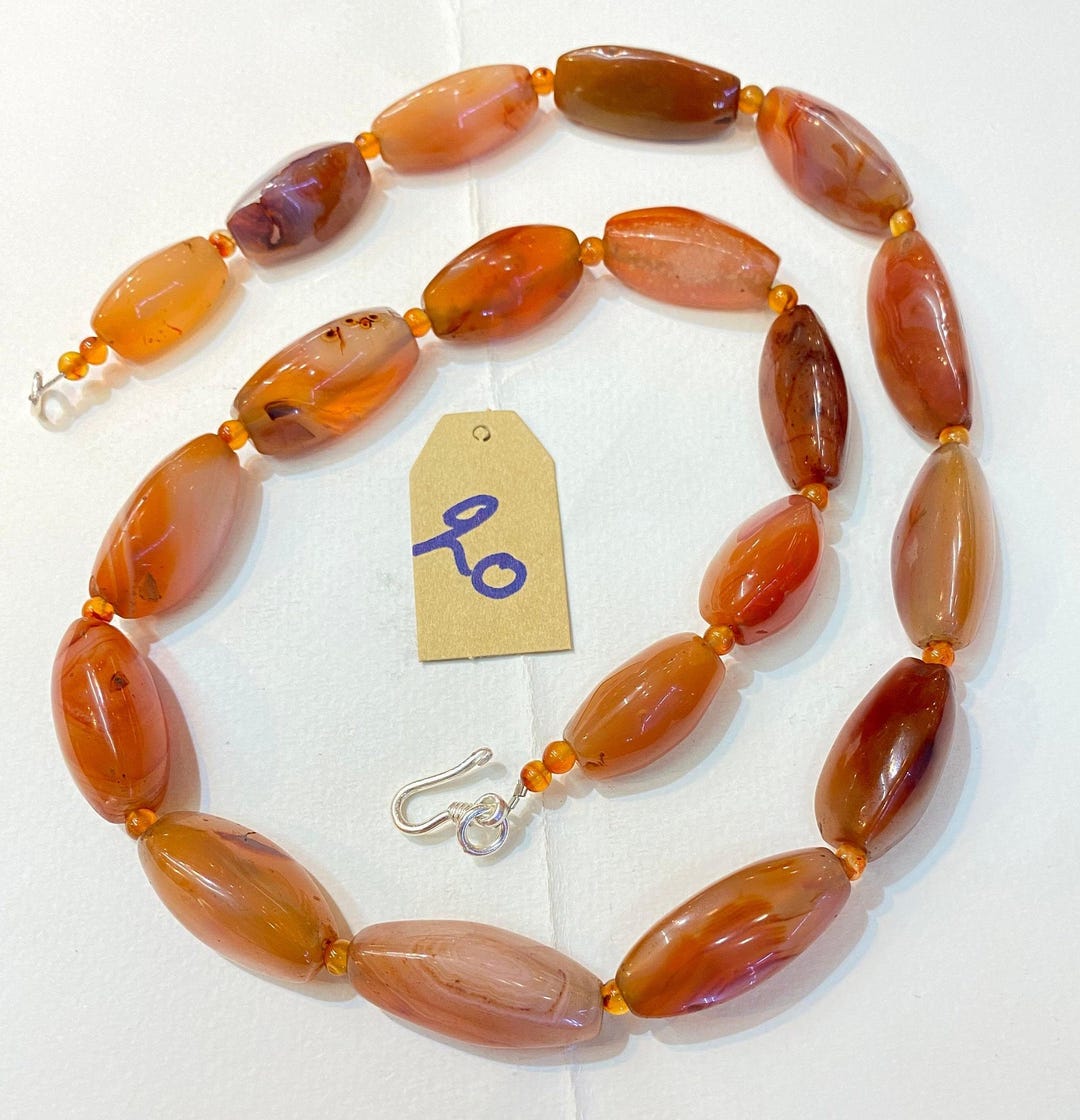 Angkor Cambodian Carnelian Stone Amulet Traditional Jewelry Old Beads ...