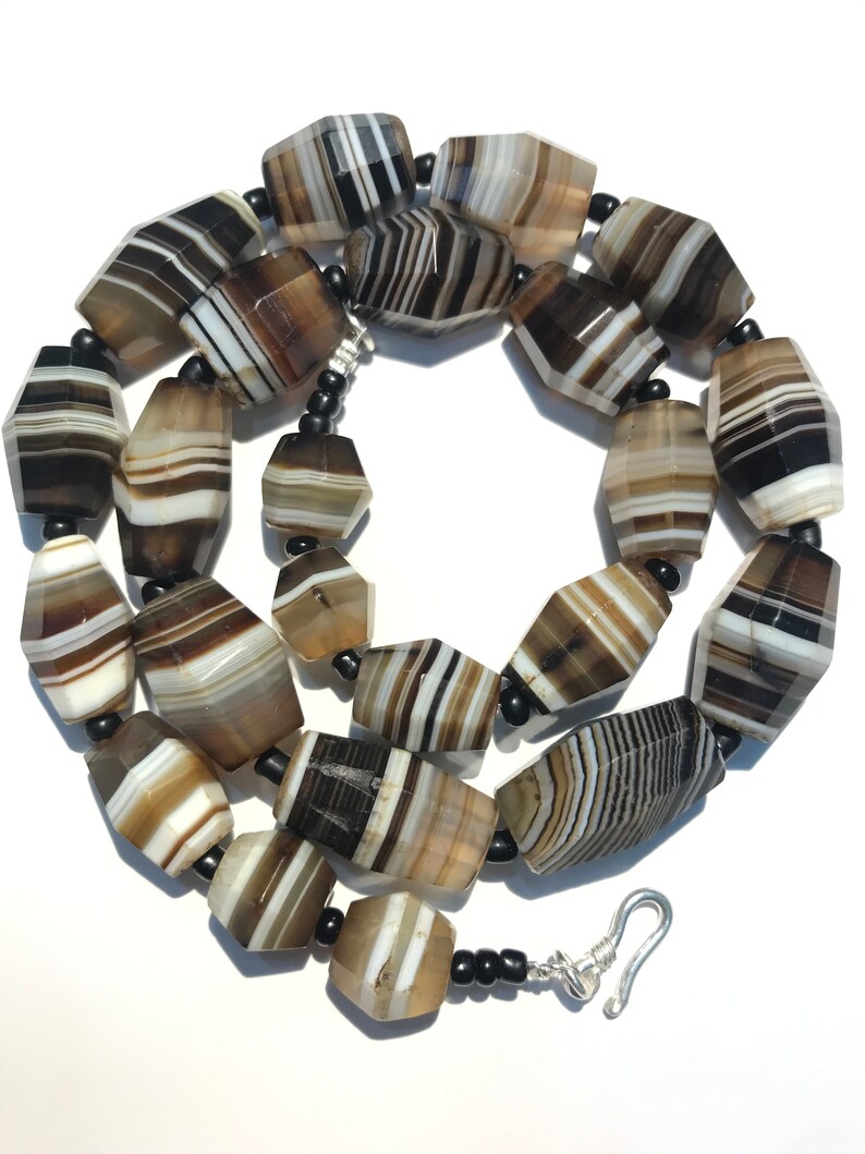 A Beautiful Antique Banded Agate Necklace Beads - Etsy