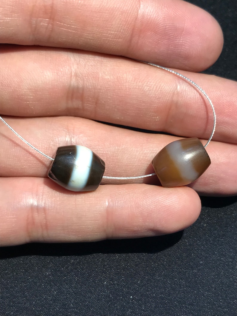 Authentic Ancient Very Rare Tibetan Black & White Chung Dzi | Etsy