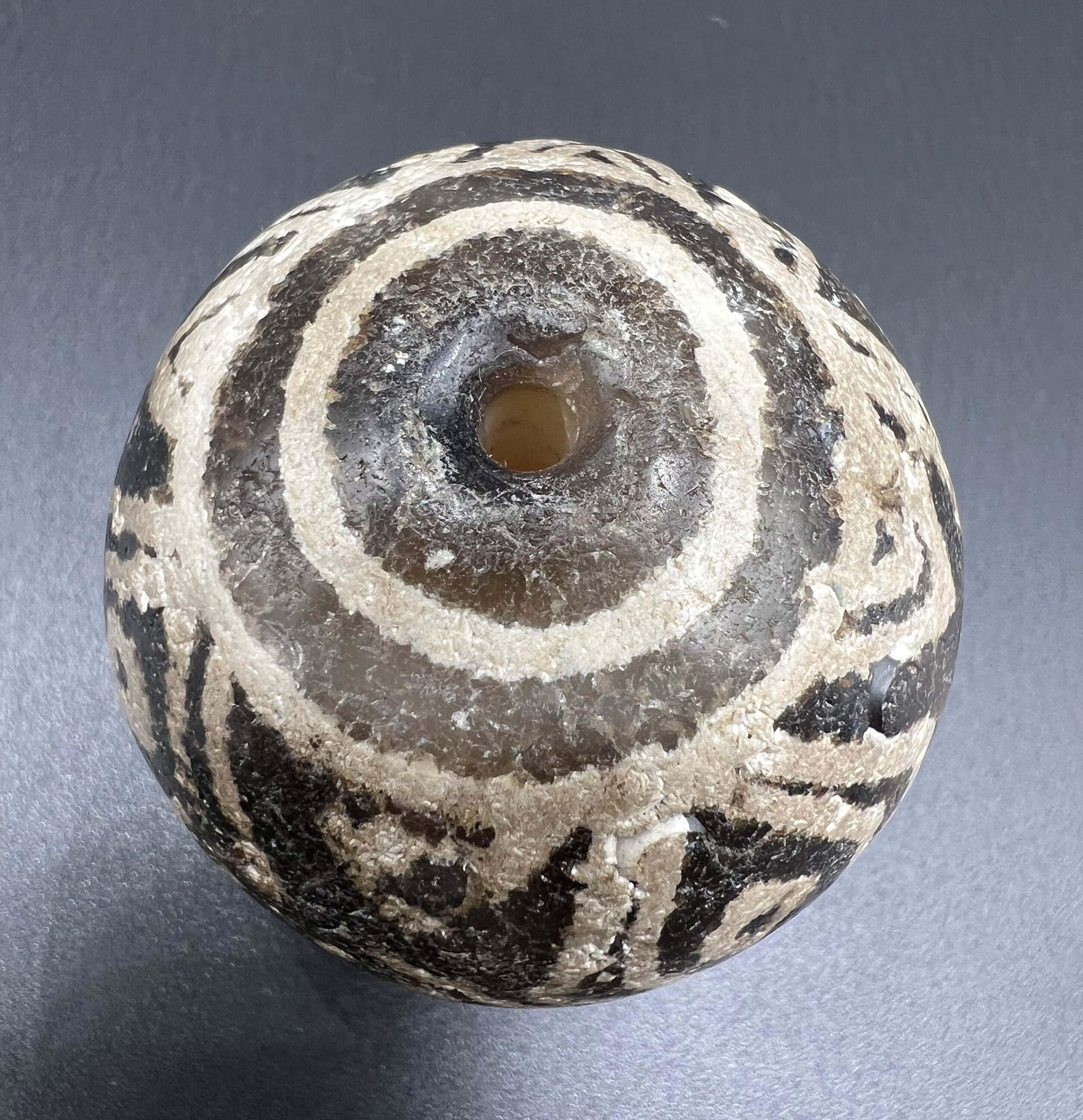 Big Size Painted Etched Dzi Zee Agate Himalaya Tibet Nepali Bead Amulet ...