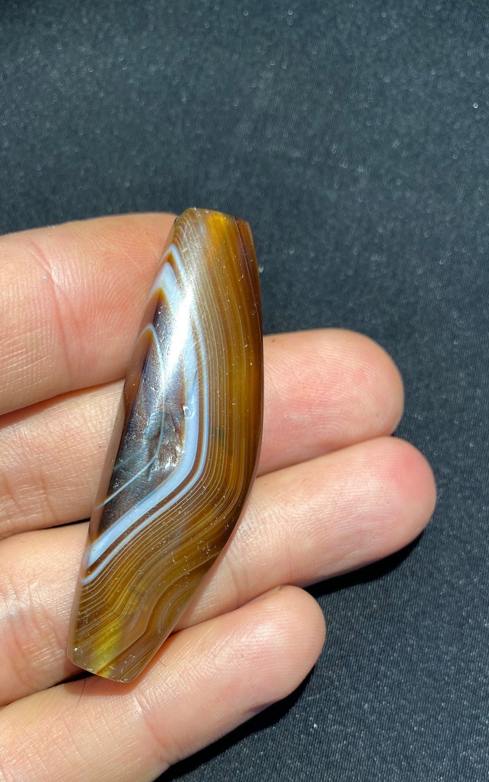Old Agate Curved Shape Special Bead From Himalaya Tibet - Etsy