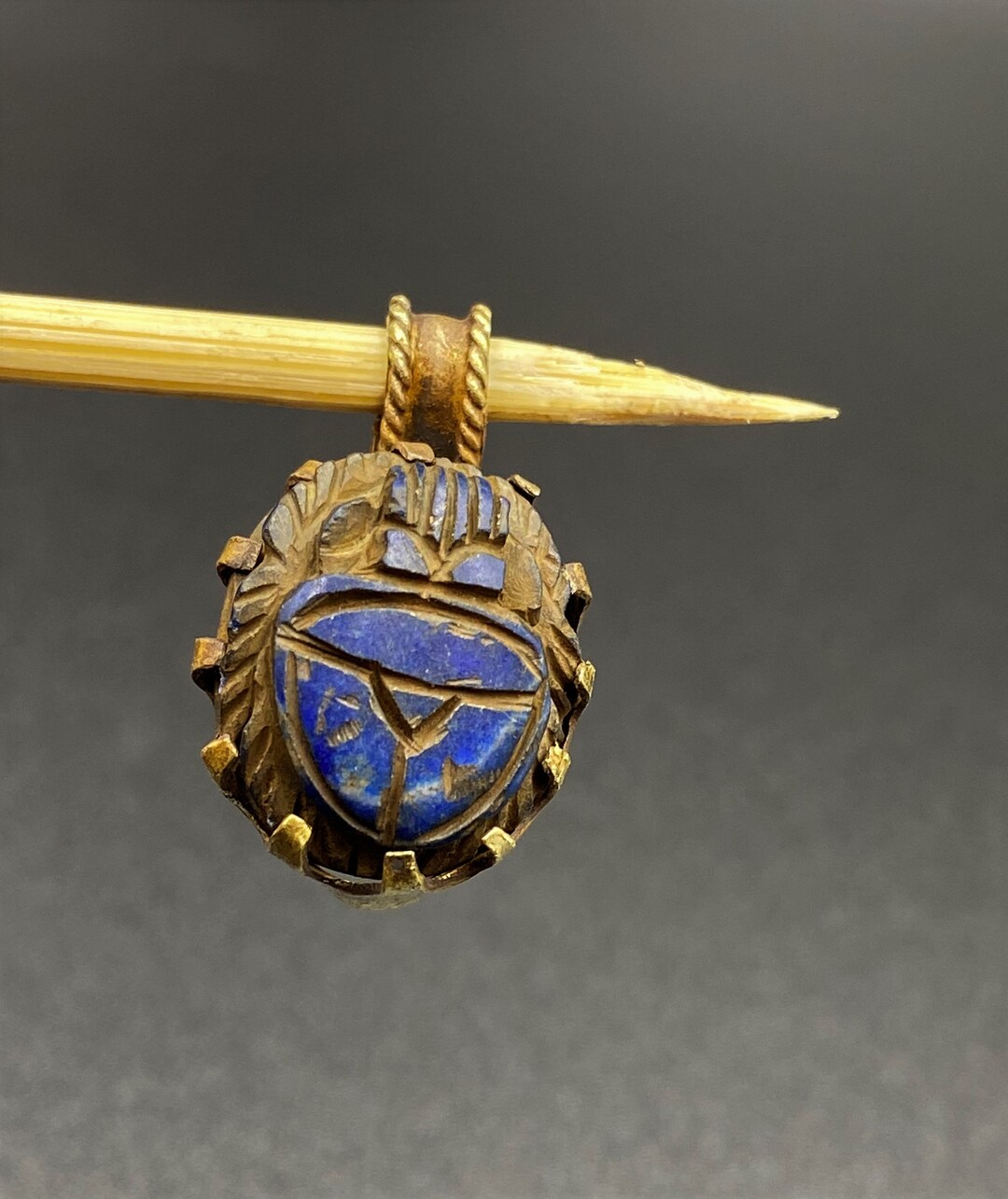 Ancient Antique Egyptian Lapis Scarab Decorated With 18 K Solid Gold ...