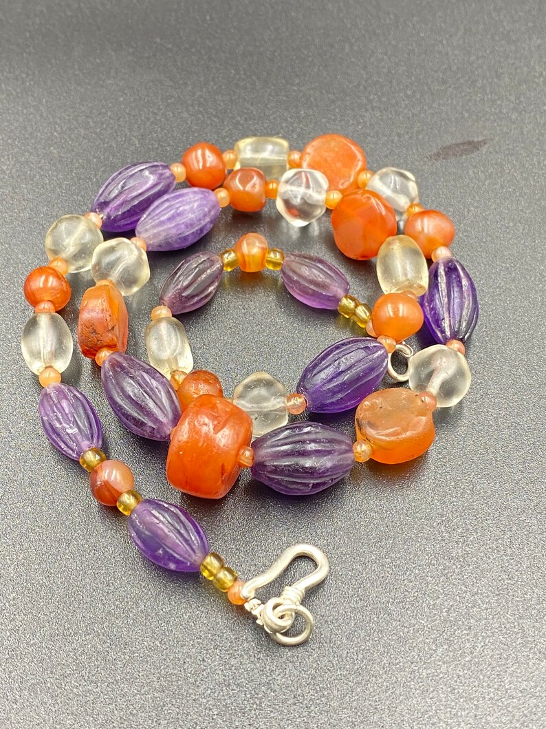 Old Ancient Antique Beads of Crystals and Amethyst From - Etsy