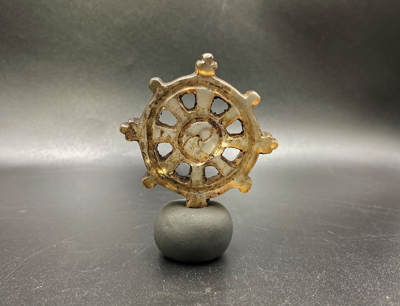 Old Antique Crystal Himalayan Tibetan Wheel of Dharma Chakra Pendant ...