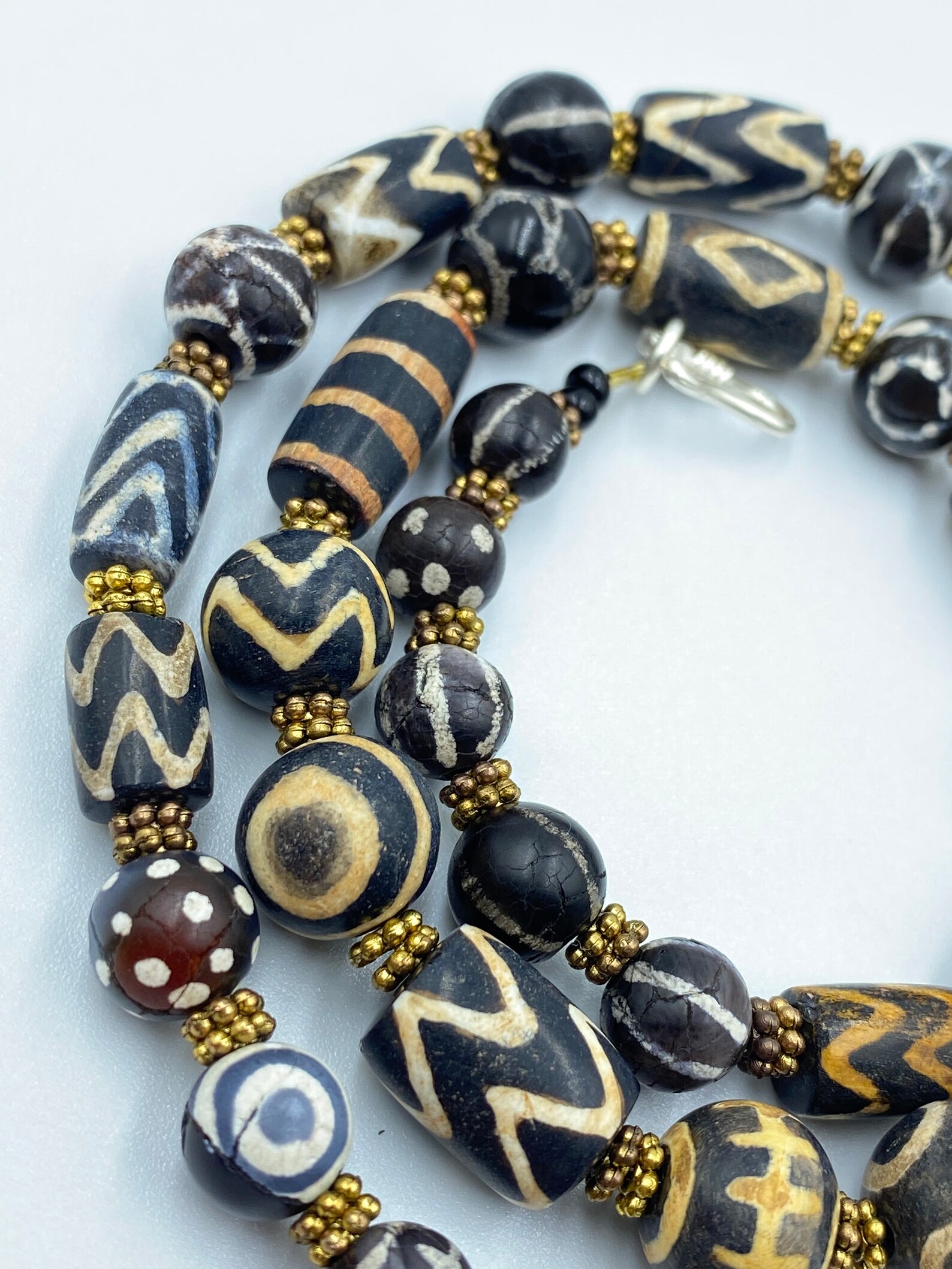 Ancient Pyu Dynasty Old Antique Black Etched Vintage Jewelry Trible ...