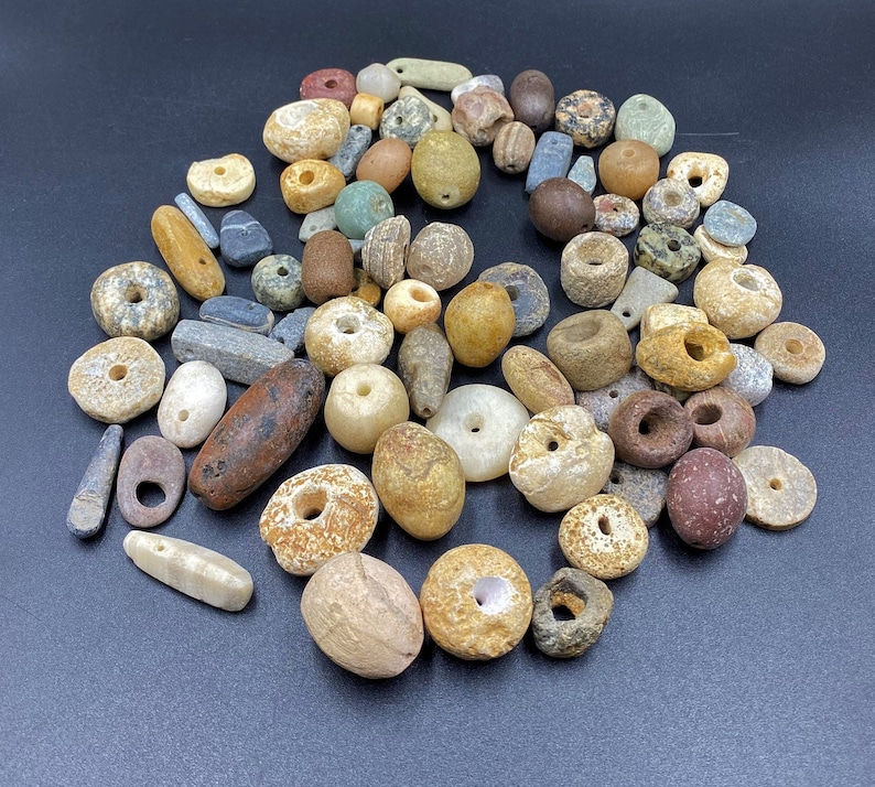 Neolithic Ancient Stone Age Jewelry Beads Made of Carnelian, Rock Stone ...