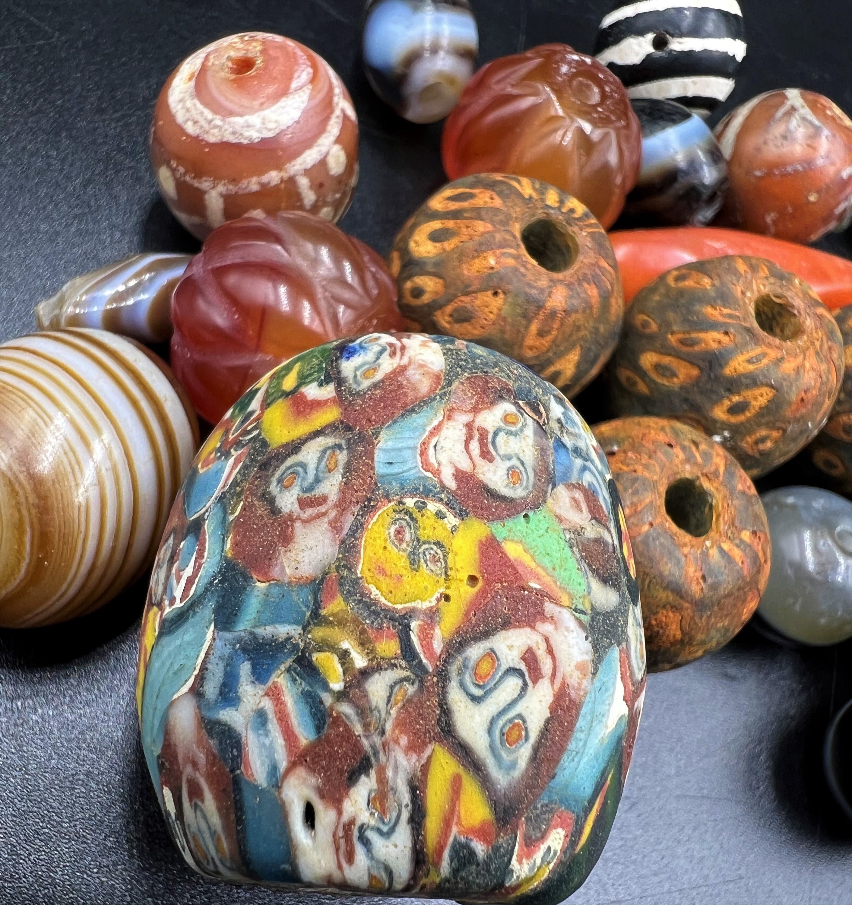 Zee Himalaya Dzi Asian Nepali Culture Carnelian Glass Agate Stone ...