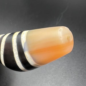 Pure Dzi Himalayan Tibetan Agate Stone Bead Nepal Stripe Bead CHUNG ZI ...