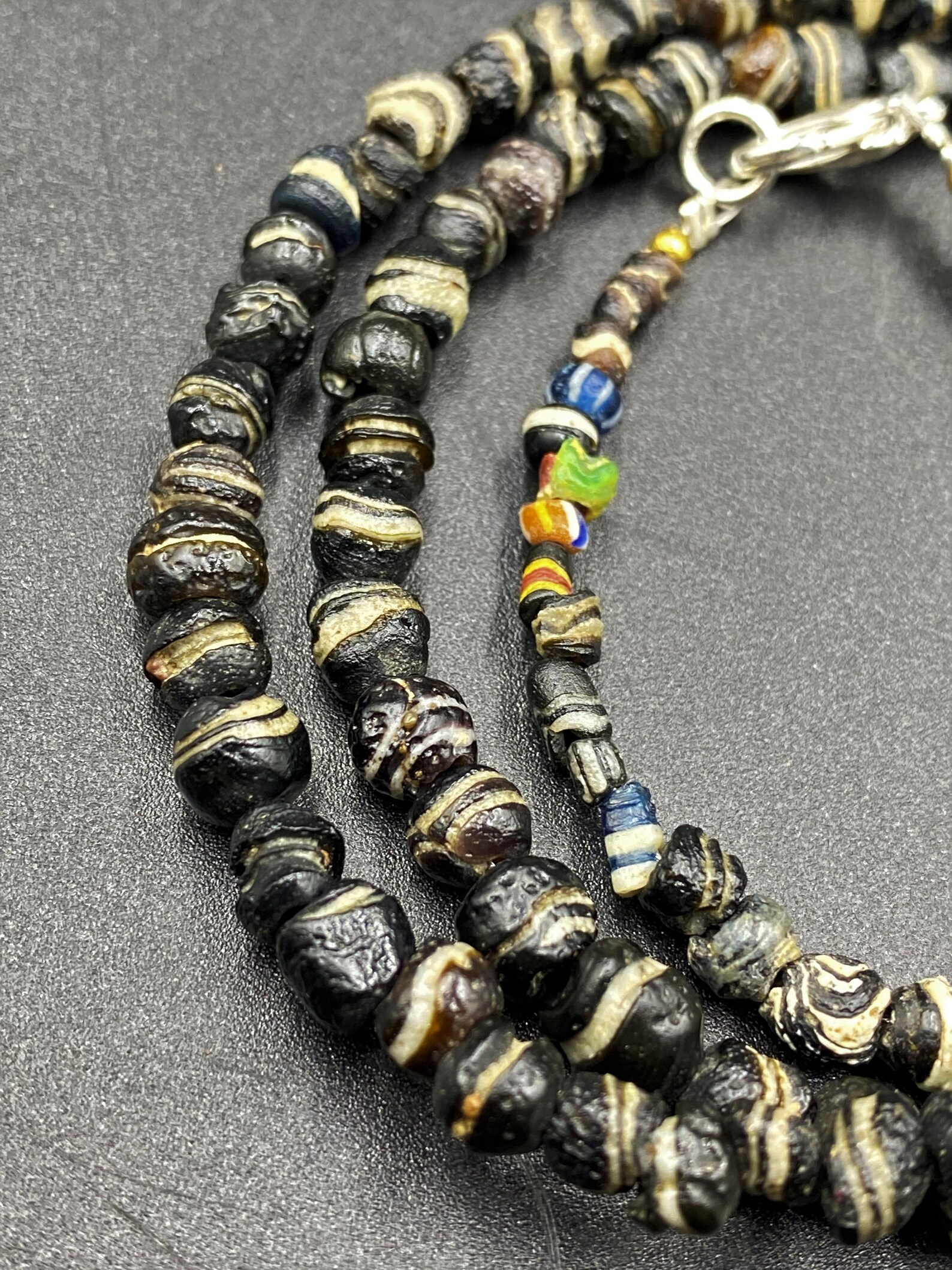 Old Jewelry Trade Cultural Gabri Beads of Glass Necklace From Ancient ...
