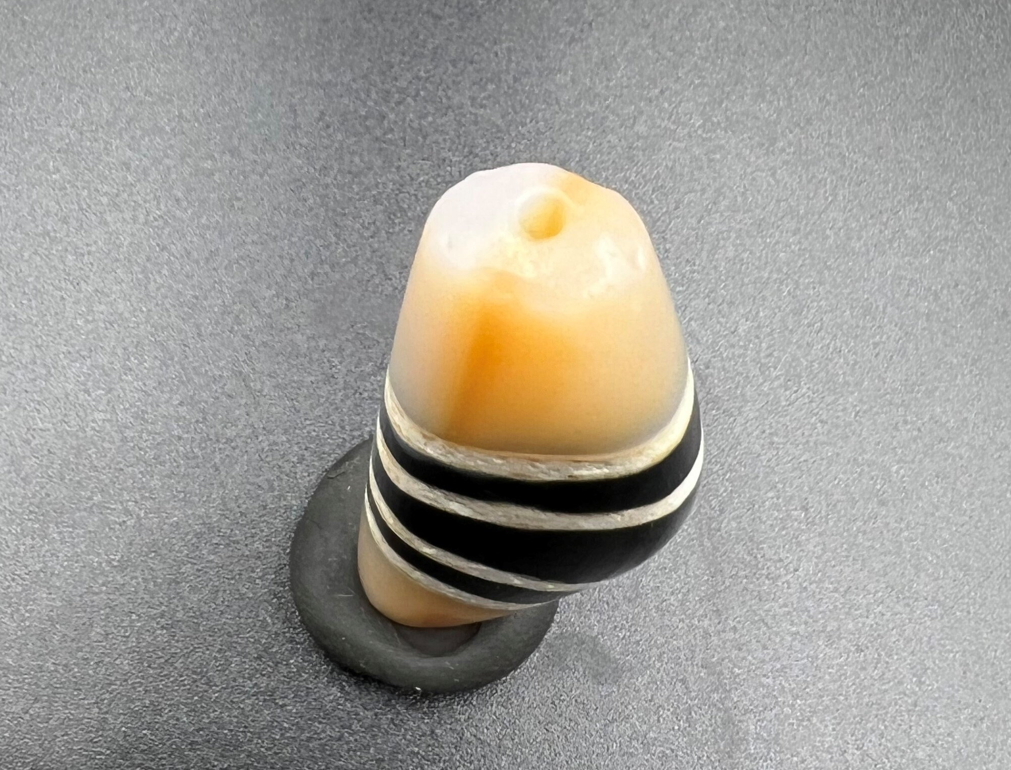 Pure Dzi Himalayan Tibetan Agate Stone Bead Nepal Stripe Bead CHUNG ZI ...