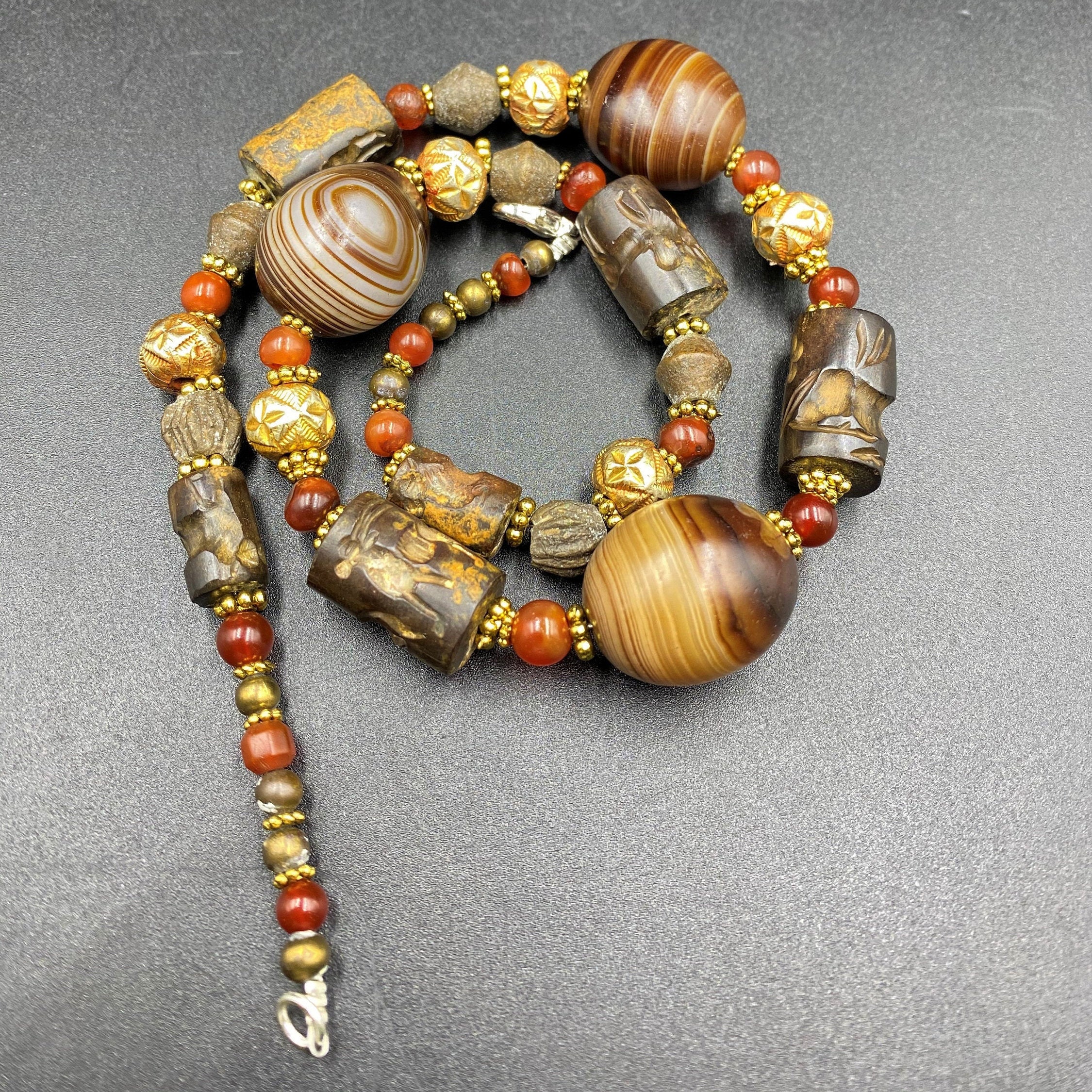 Antique Hadid Stone Intaglio Cylinder Seal Stamp Vintage - Etsy