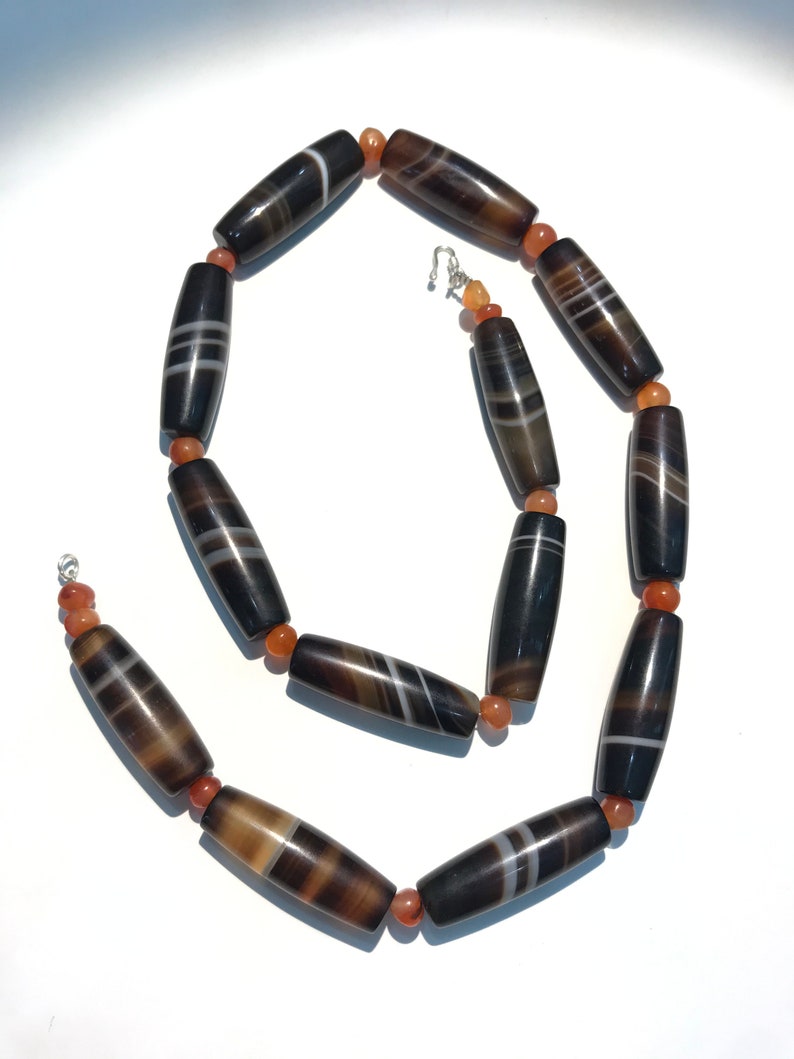 A Beautiful Pre Ankor Banded Agate Beads Necklace From - Etsy