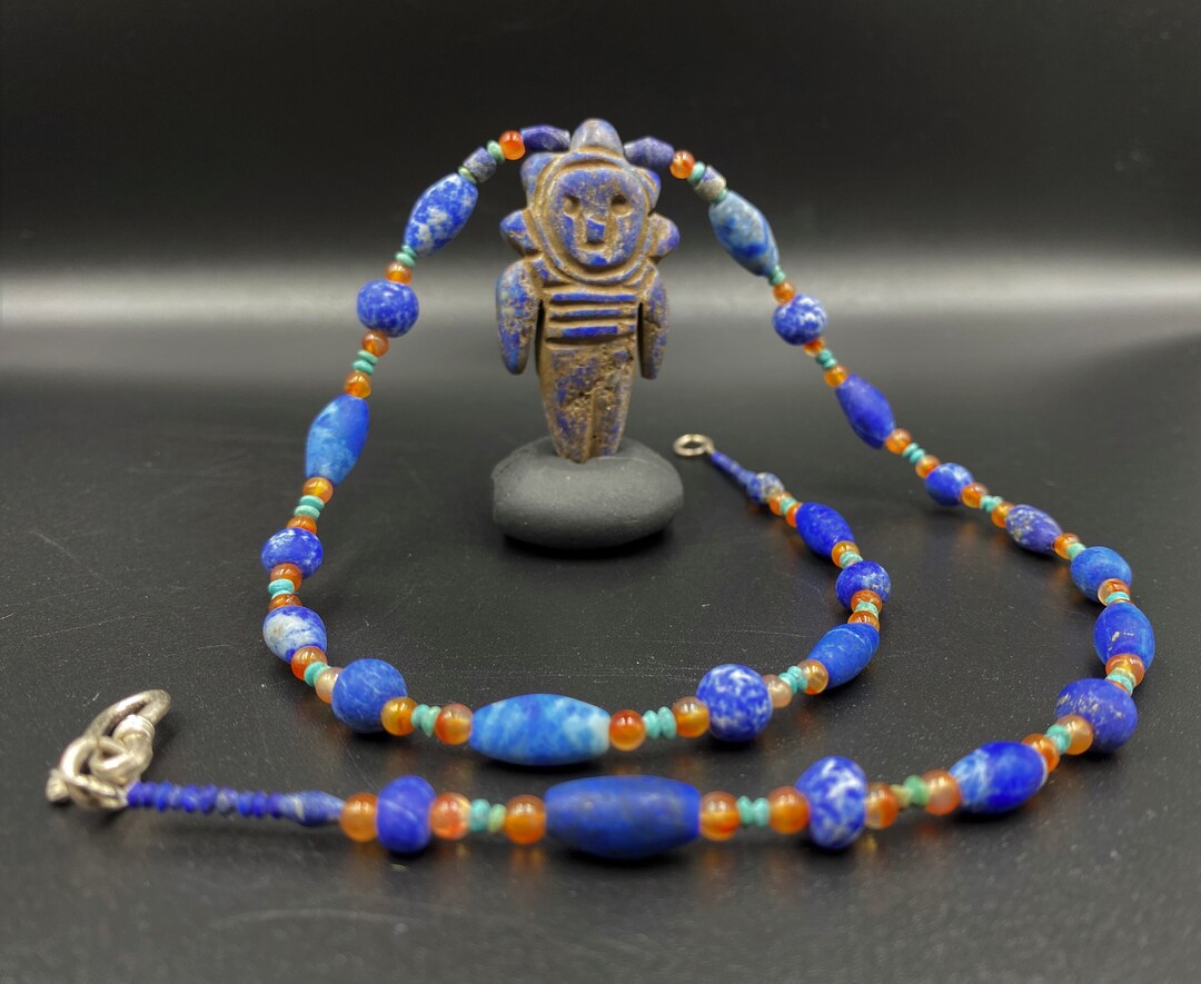 A Beautiful Old Necklace With the Human Figure Pendant Made of Lapis ...