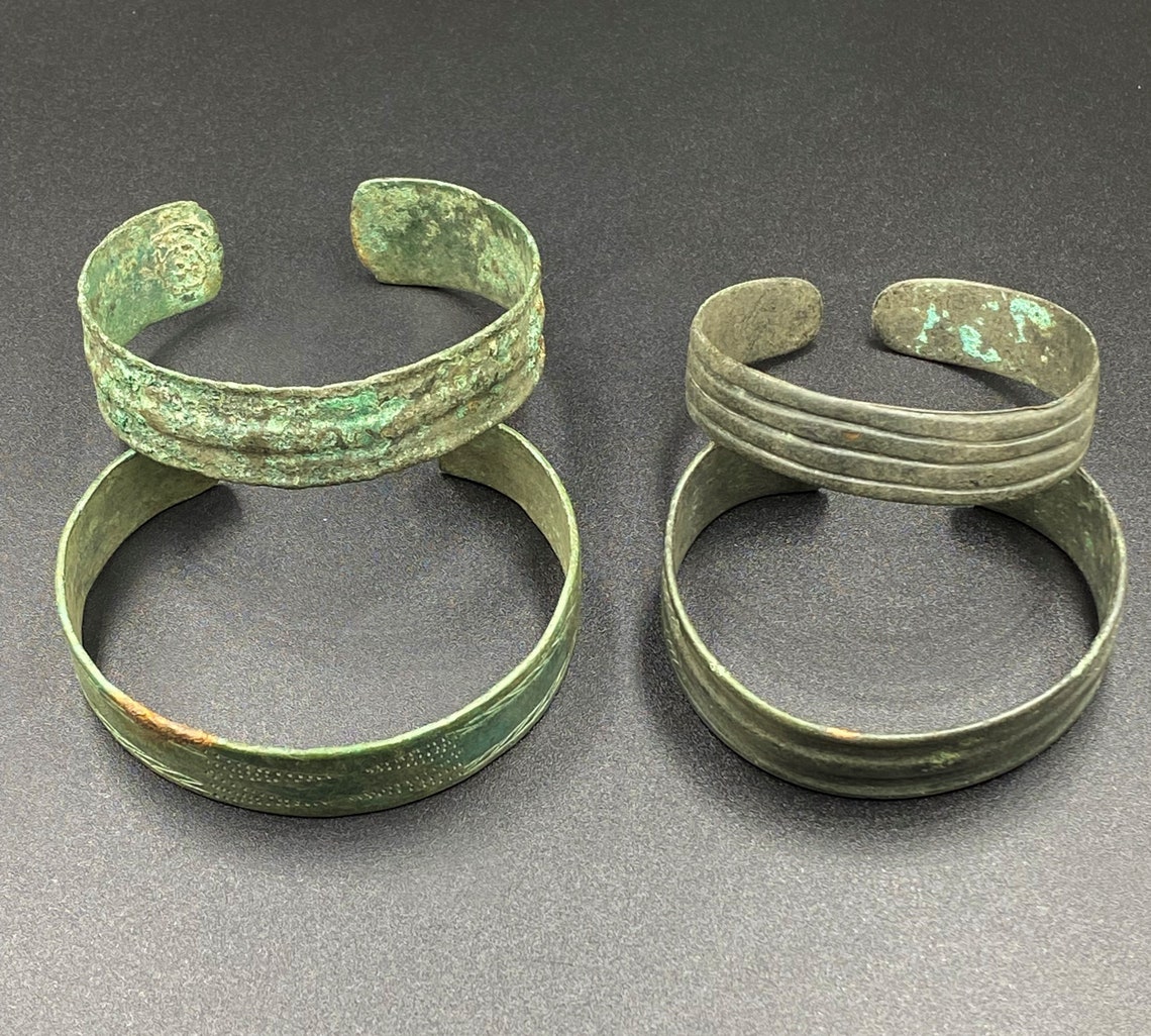 Lot Of 4 Vintage Old Bronze Jewelry Bangles Bracelets Ancient | Etsy