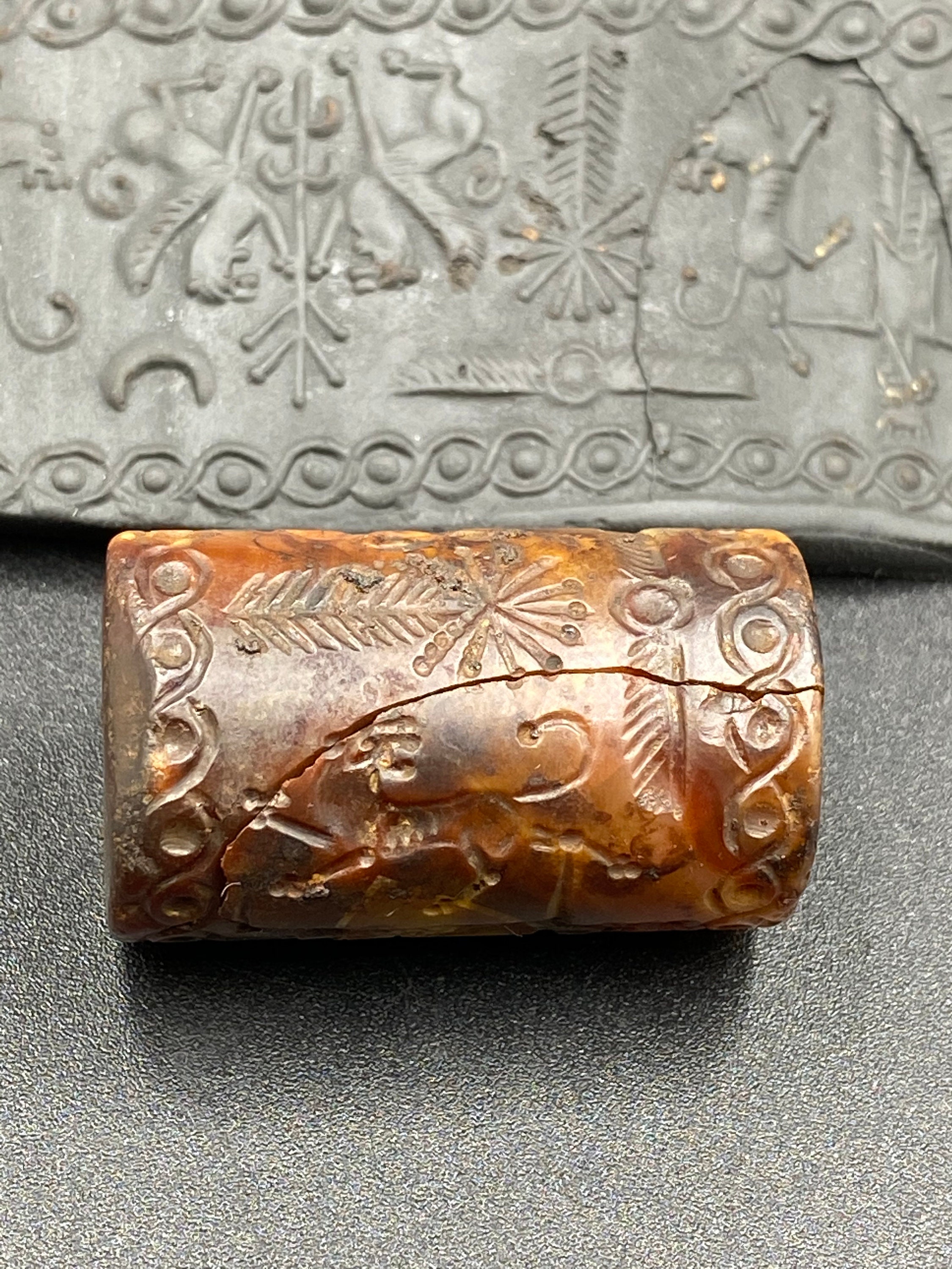 Old Antique Agate Stone Intaglio Cylinder Seal Stamp Ancient - Etsy
