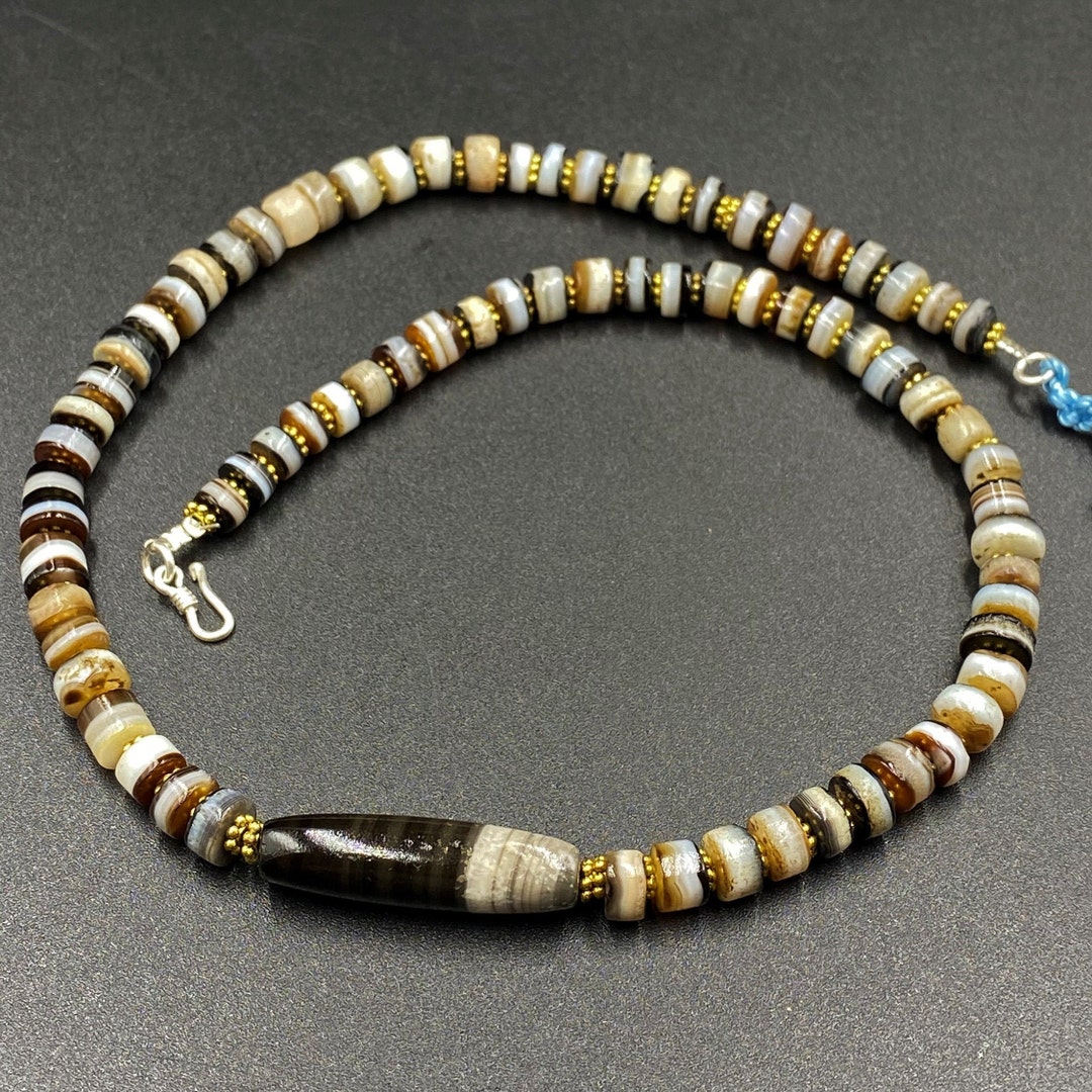 Old Antique Himalayan Ancient Disk Shape Indo Tibetan Banded Agate ...