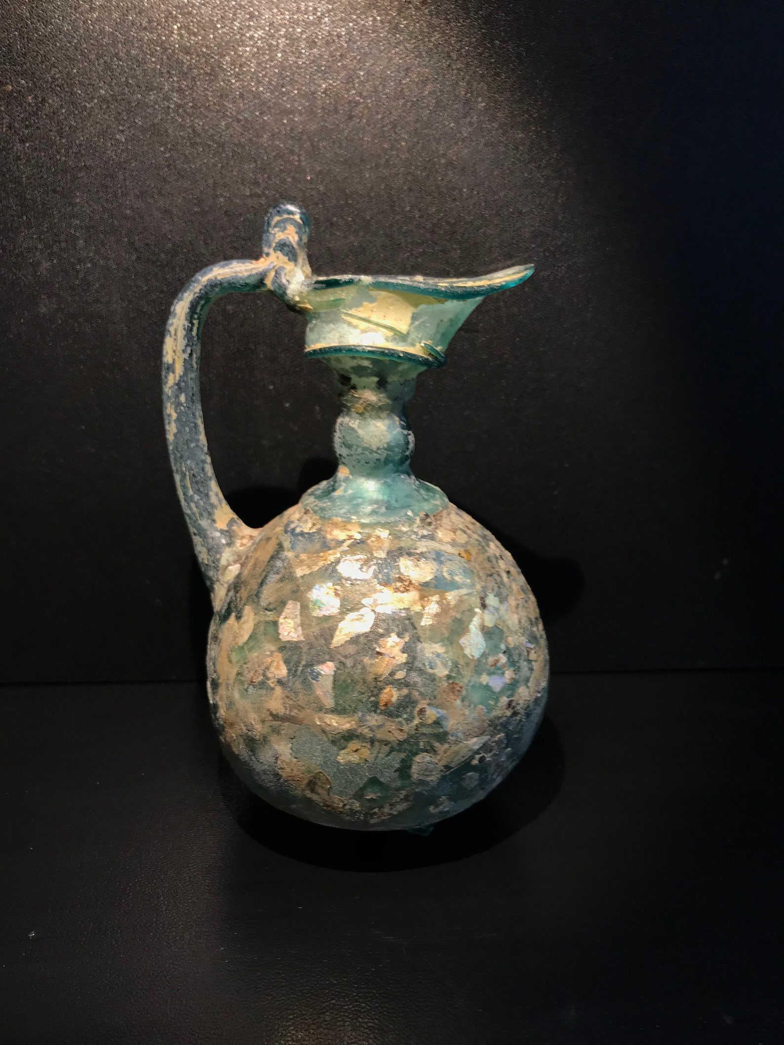 Large Ancient Roman Glass Perfume Bottle Iridescent Excellent Patina ...